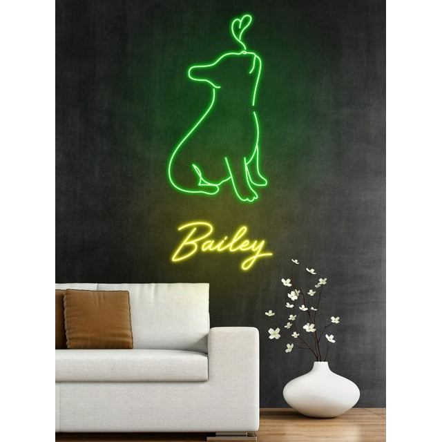 Handmadetneonsign Dog Name Neon Sign, French Bulldog Neon Sign, Custom ...