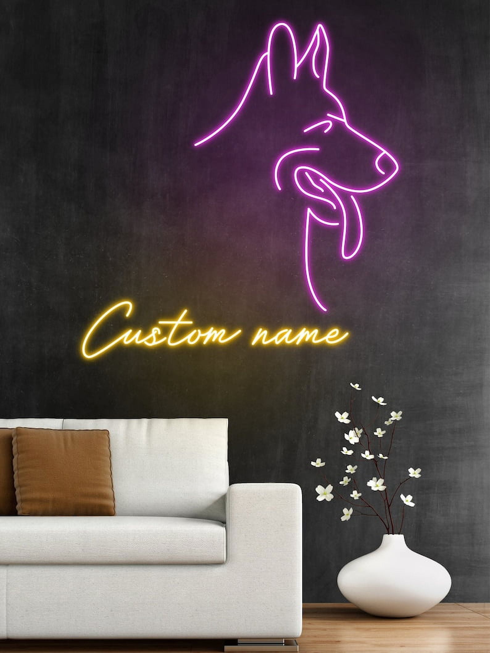 Handmadetneonsign Dog Name Neon Sign, German Shepherd Neon Sign, Custom ...