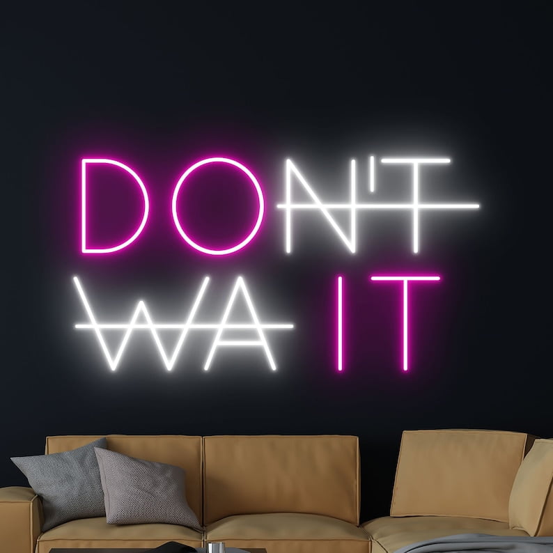 Handmadetneonsign Don't Wait Neon Sign, Text Wall Art Decor, Quote Wall ...