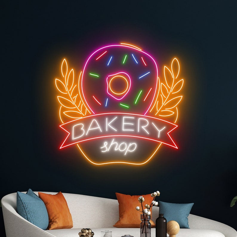 Handmadetneonsign Donut Bakery Shop Neon Sign, Donut Led Sign, Open ...