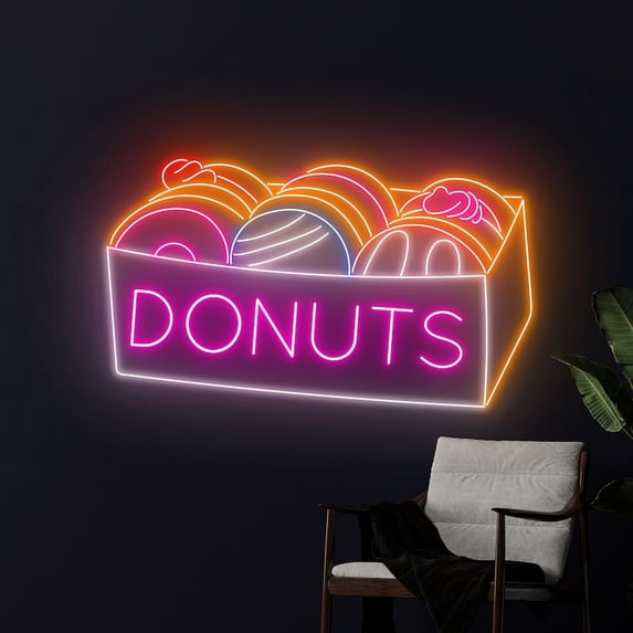 Handmadetneonsign Donut Box Neon Light, Donut Neon Sign, Donut Led ...