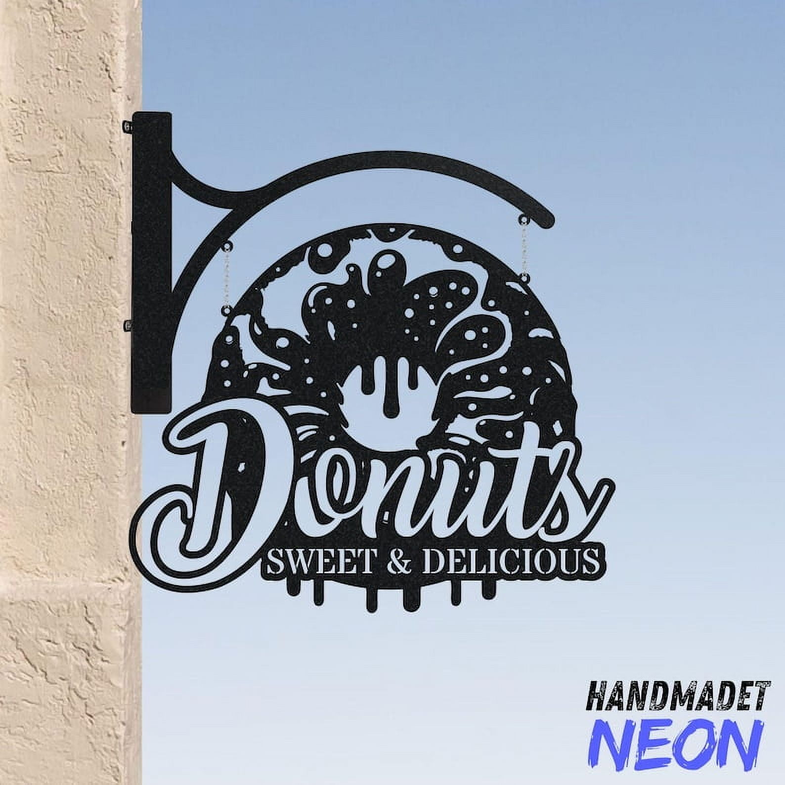 Handmadetneonsign Donut Hanging Sign, Donut Store Outdoor Hanging Sign ...