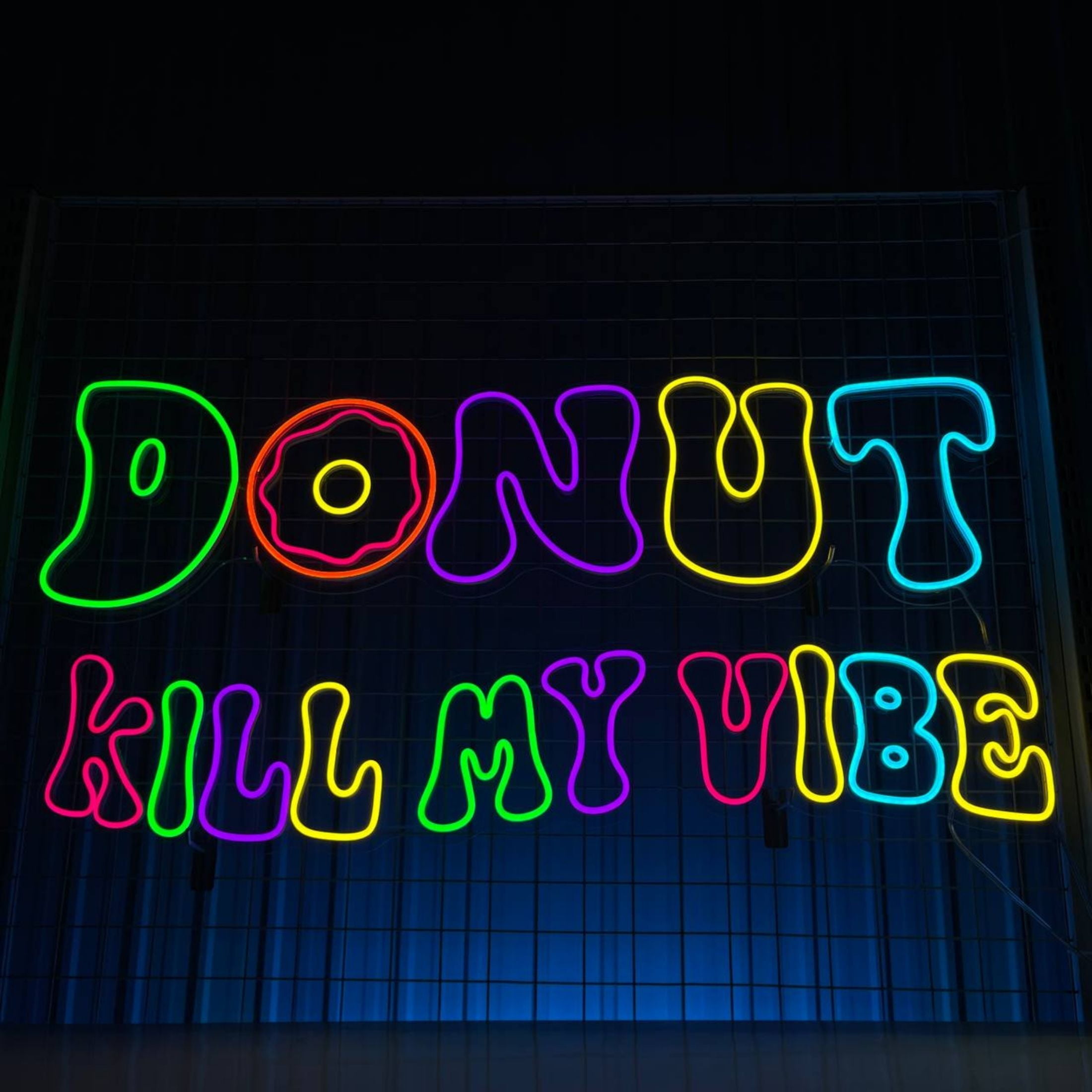 Handmadetneonsign Donut Kill My Vibe Neon Sign, Donut Wall Art Decor ...