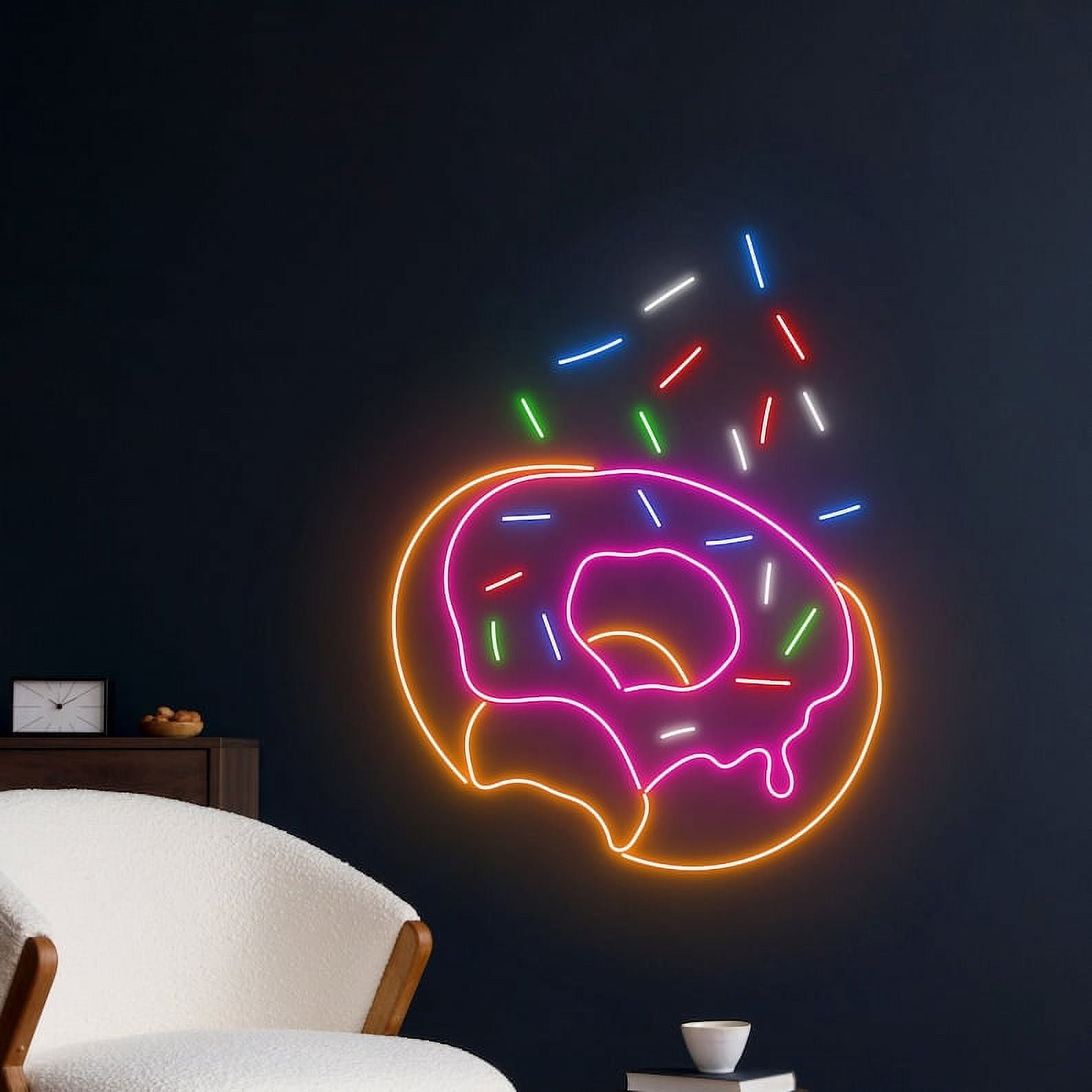 Handmadetneonsign Donut Neon Sign, Donut Bakery Neon Art Decor, Donut ...