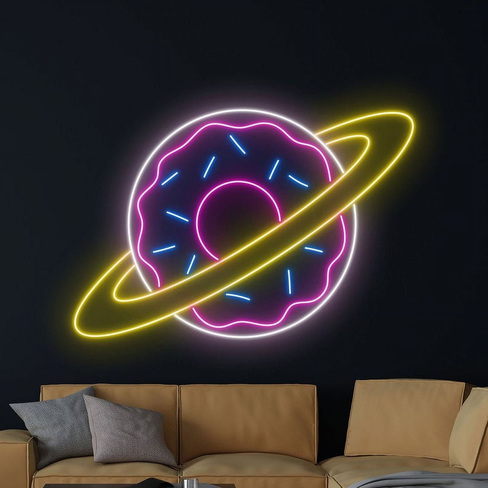 Handmadetneonsign Donut Planet Neon Sign, Donut Planet Wall Art Decor ...