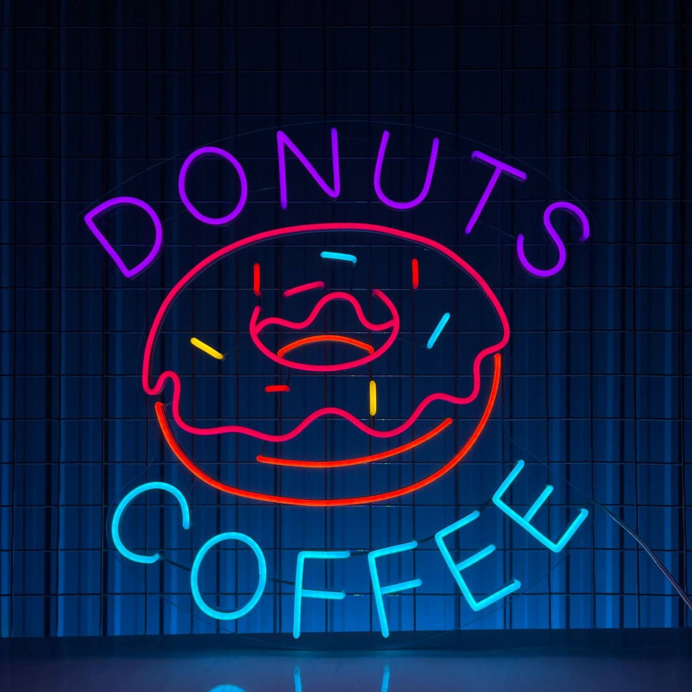 Handmadetneonsign Donuts Coffee Neon Sign, Donut Bakery Wall Art Decor ...