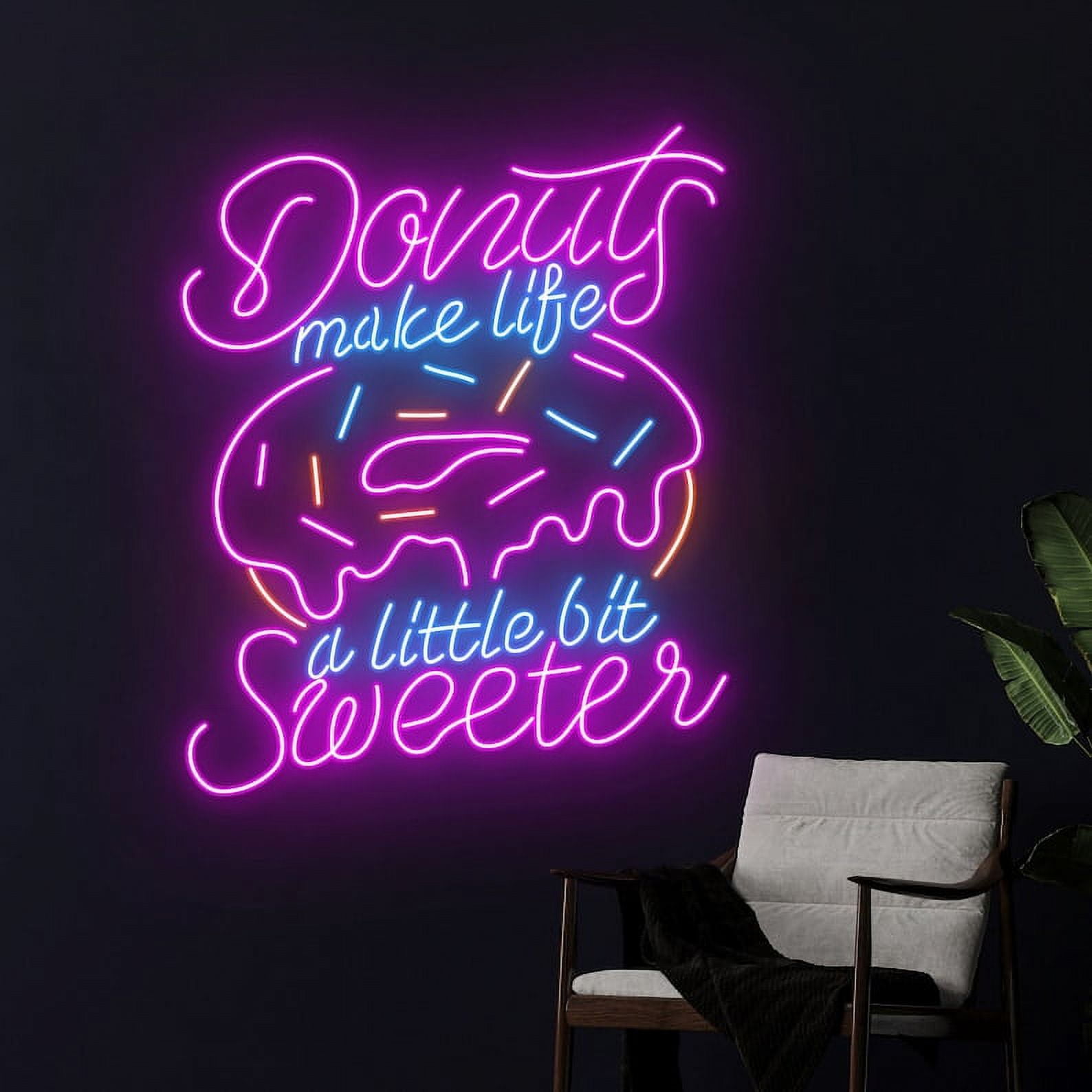 Handmadetneonsign Donuts Make Life A Little Bit Sweeter Neon Light ...