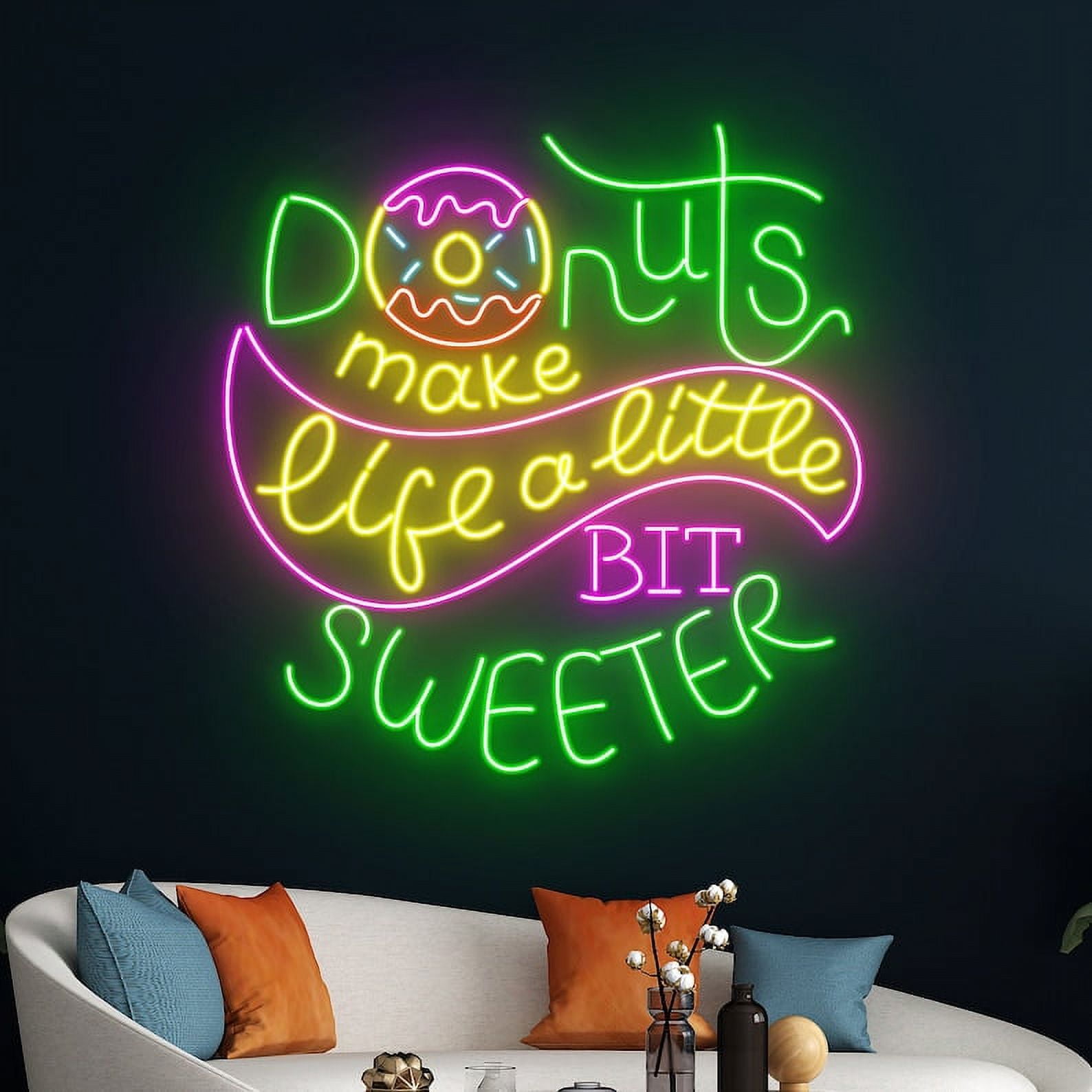 Handmadetneonsign Donuts Make Life A Little Bit Sweeter Neon Light ...