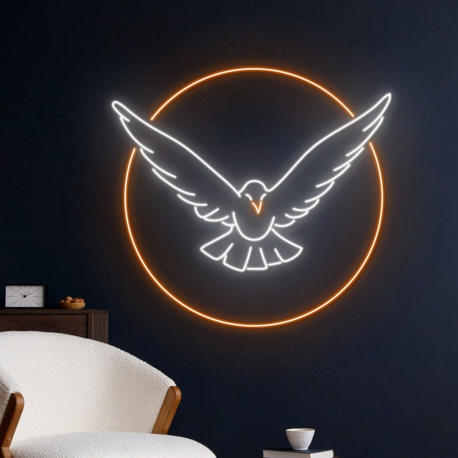 Handmadetneonsign Dove Neon Sign, Flying Pigeon LED Light, Peace Bird ...