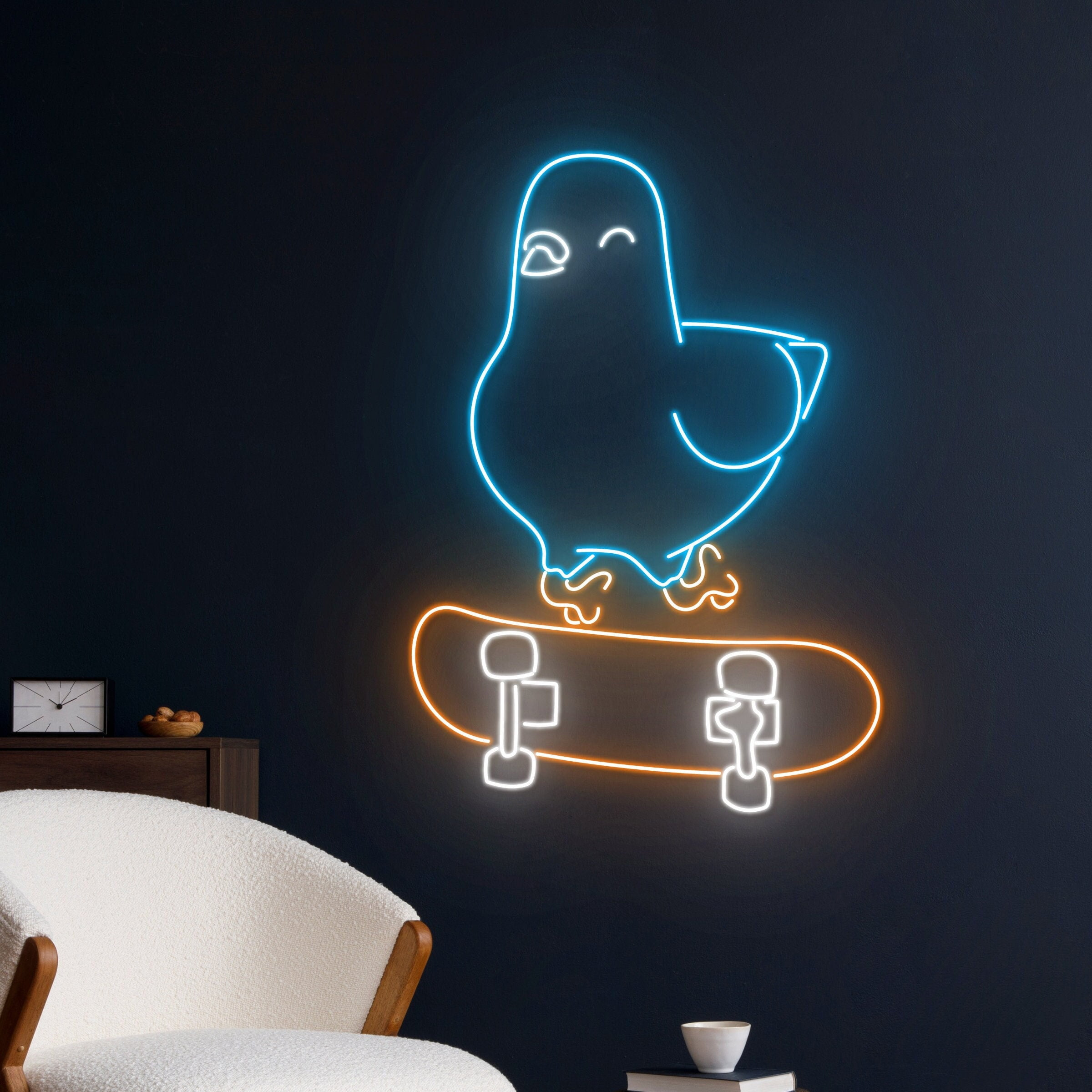 Handmadetneonsign Dove Skateboarding Neon Sign, Skateboard Dove Bird ...