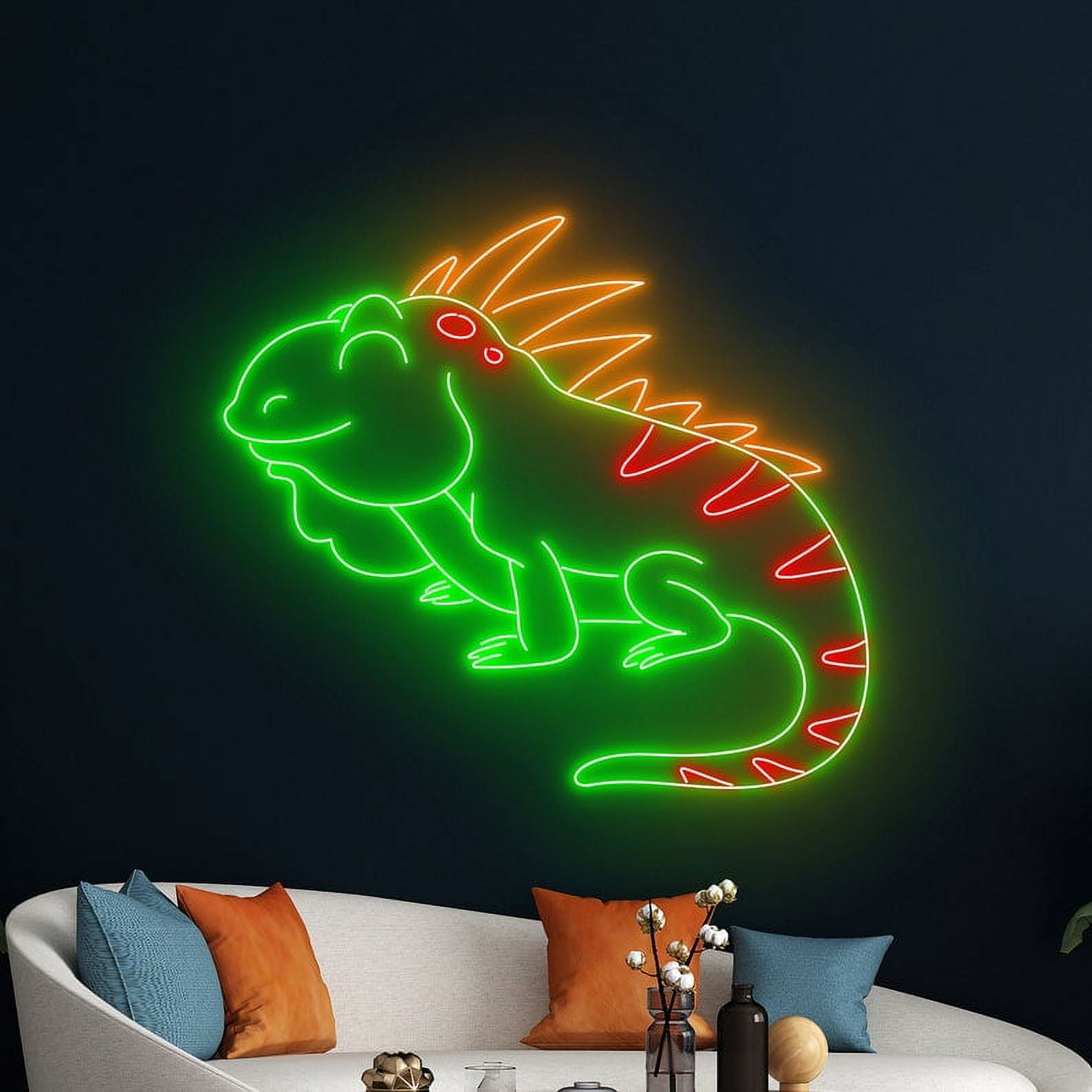 Handmadetneonsign Dragon Iguana Lizard Neon Sign, Iguana LED Light ...