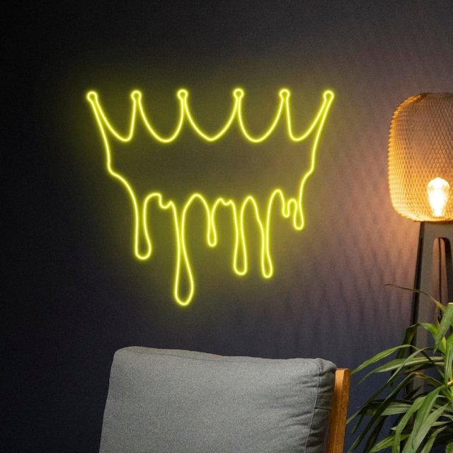 Handmadetneonsign Dripping Crown Neon Sign, King Crown Led Sign, Queen ...