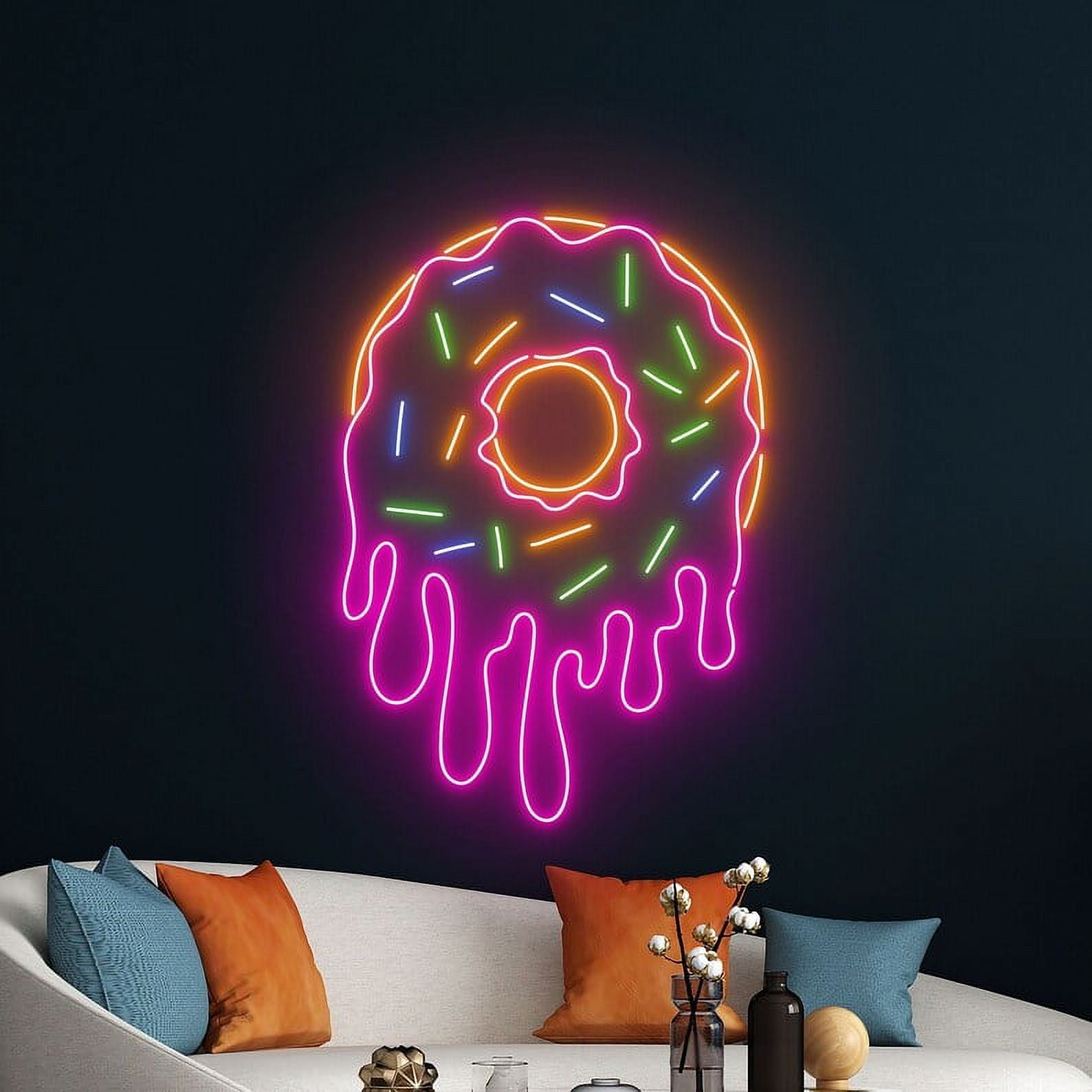 Handmadetneonsign Dripping Donut Neon Sign, Donut Neon Art Decor, Donut ...