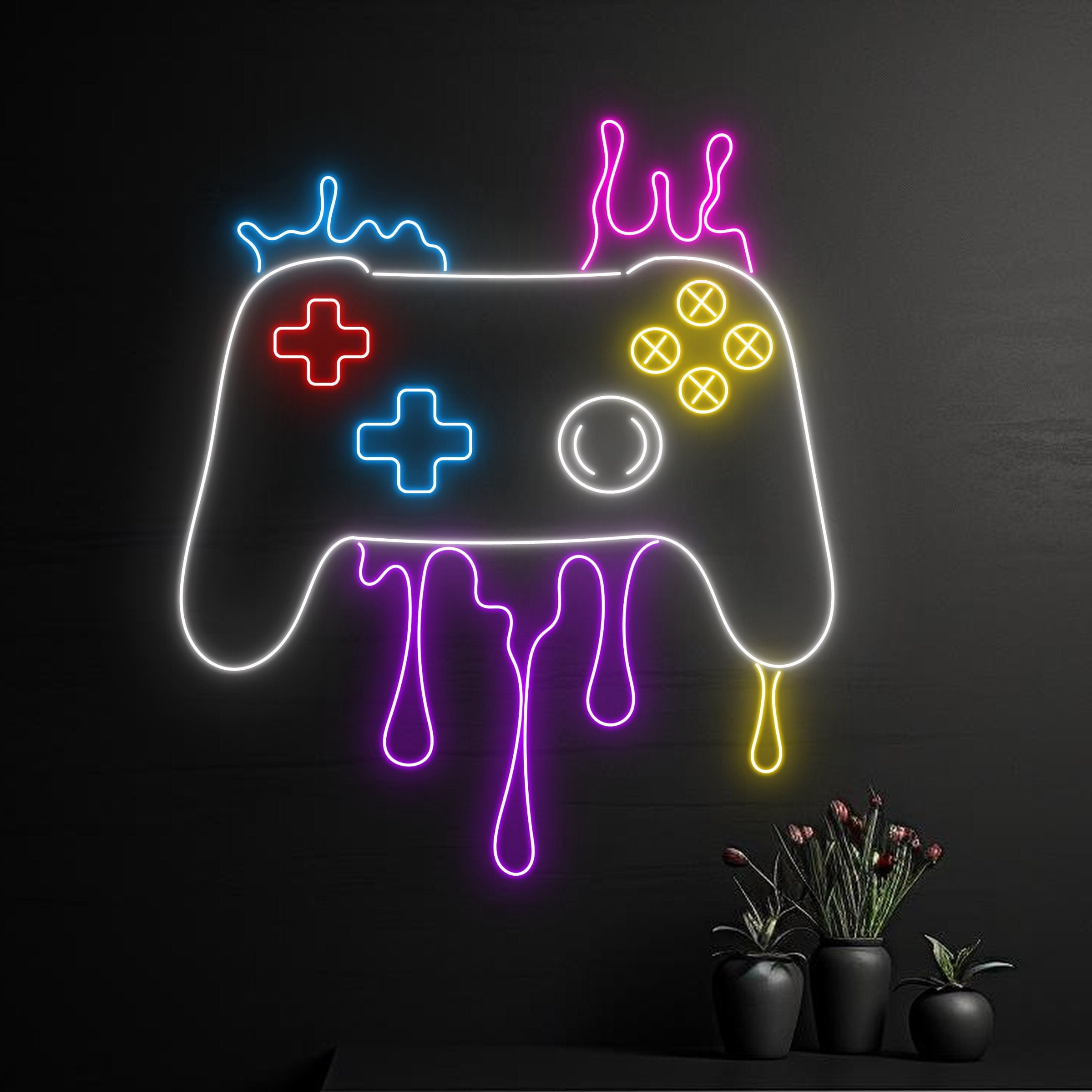 Handmadetneonsign Dripping Game Controller Neon Sign, Dripping ...