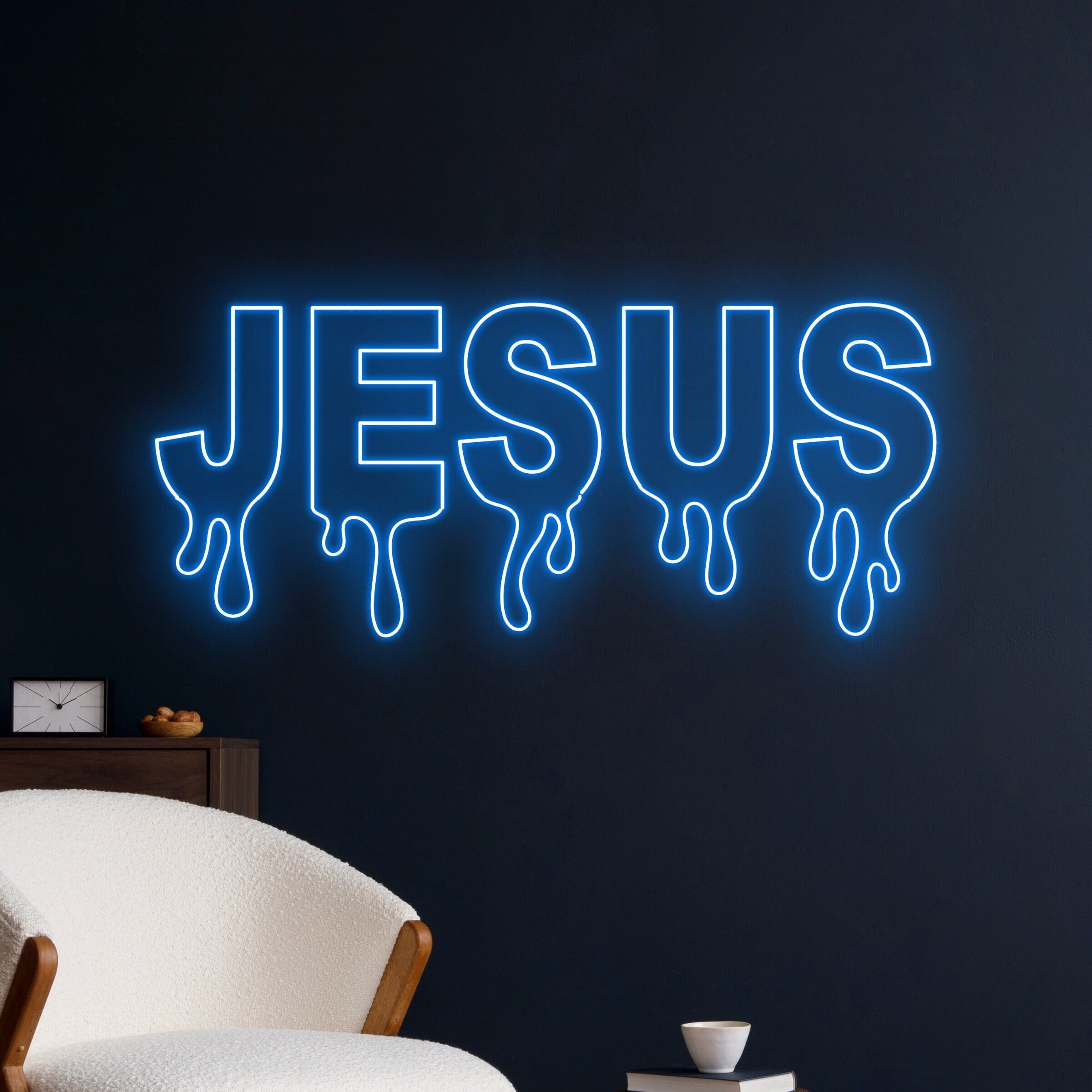 Handmadetneonsign Dripping Jesus Neon Sign, Jesus LED Light, Jesus Led ...