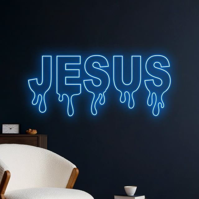 Handmadetneonsign Dripping Jesus Neon Sign, Jesus LED Light, Jesus Led ...