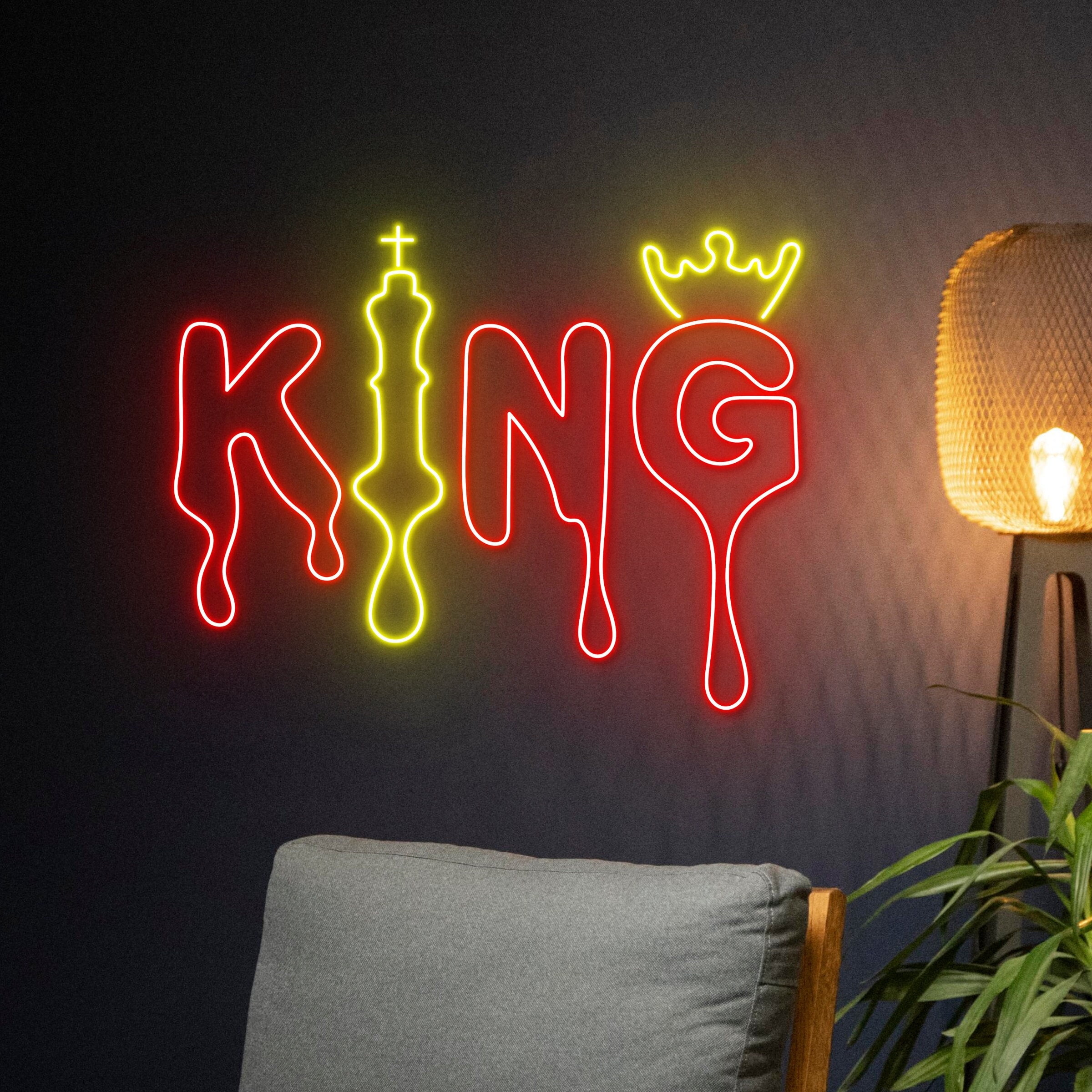 Handmadetneonsign Dripping King Chess Neon Sign, Chess Led Sign, Chess ...