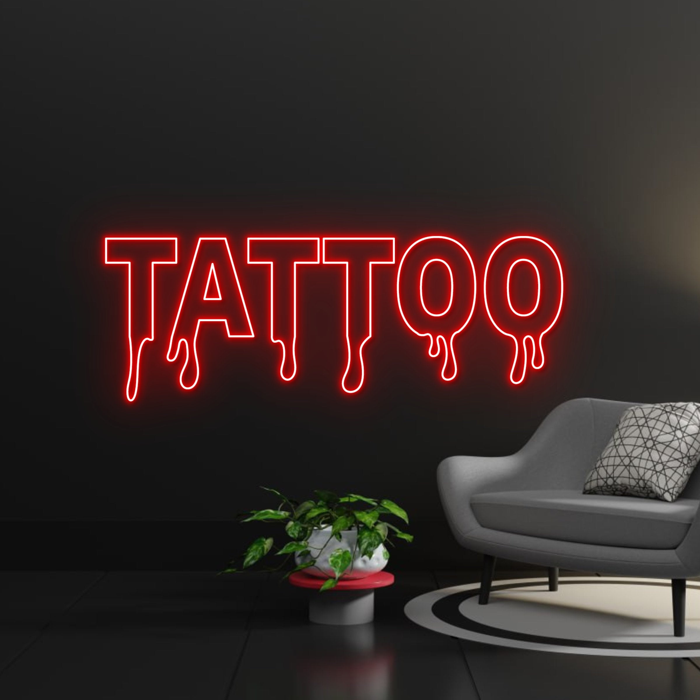 Handmadetneonsign Dripping Tattoo Neon Signs, Dripping Tattoo Led ...