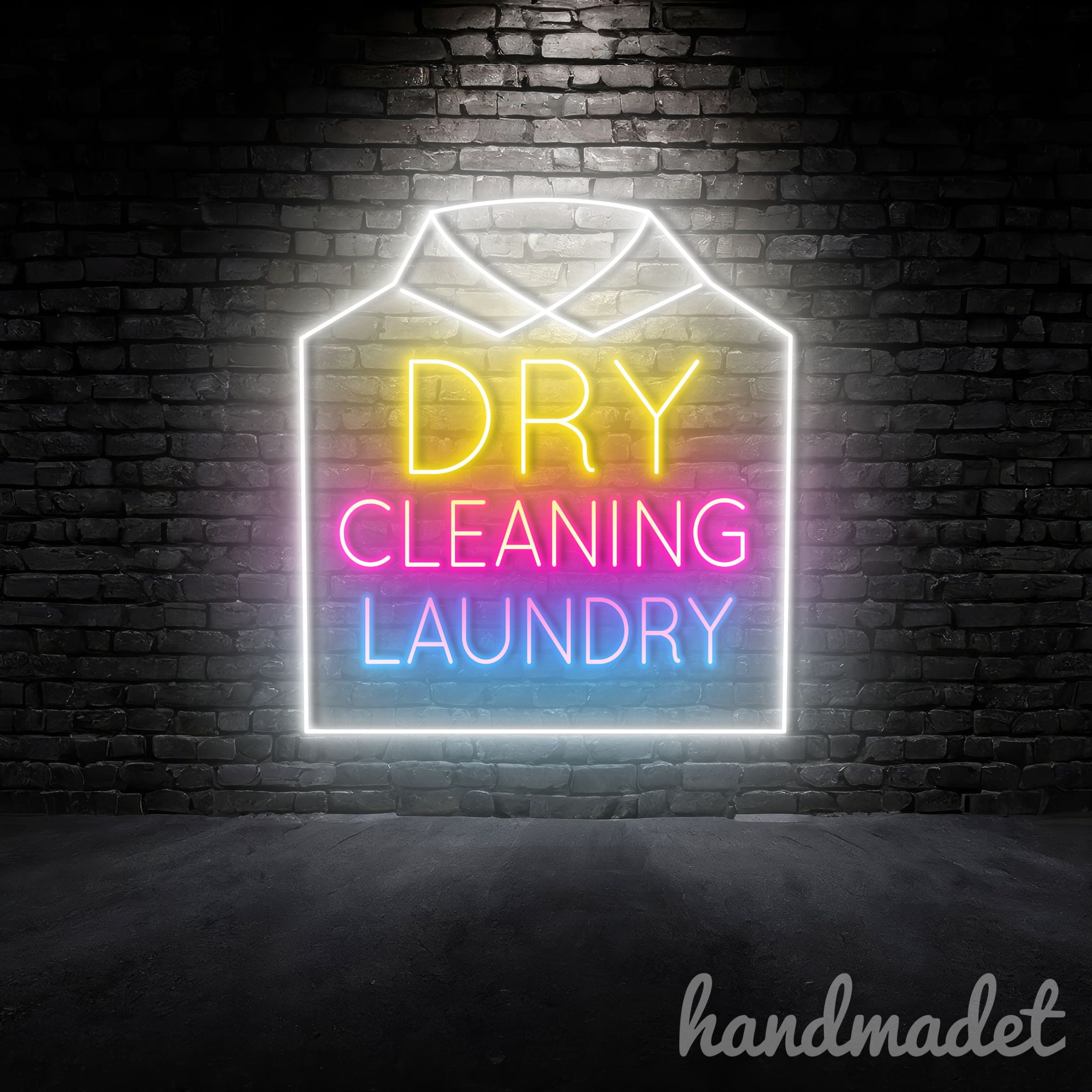Handmadetneonsign Dry Cleaning Laundry Neon Sign, Clothing Store Wall ...