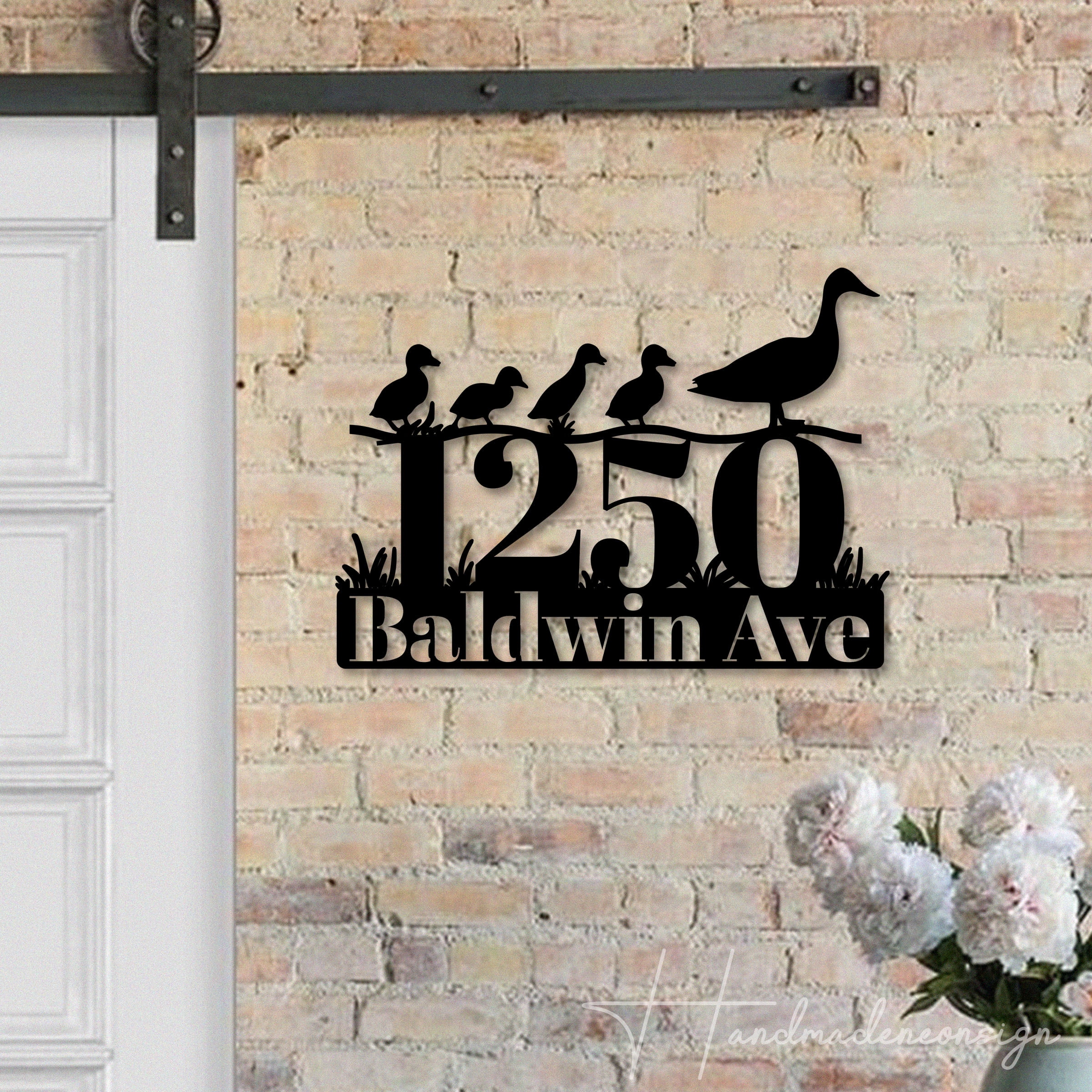 Handmadetneonsign Duck Address House Number, Duck Home Address Metal ...