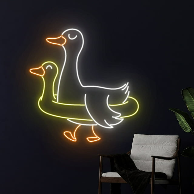 Handmadetneonsign Duck Led Sign, Rubber Duck Neon Light, Pool Toy Duck ...