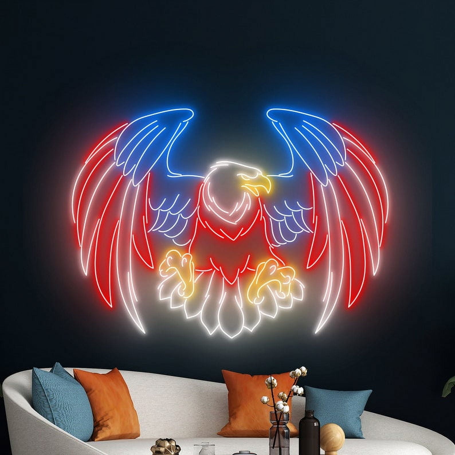 Handmadetneonsign Eagle Bird Neon Sign, Flying Eagle Wall Art Decor ...