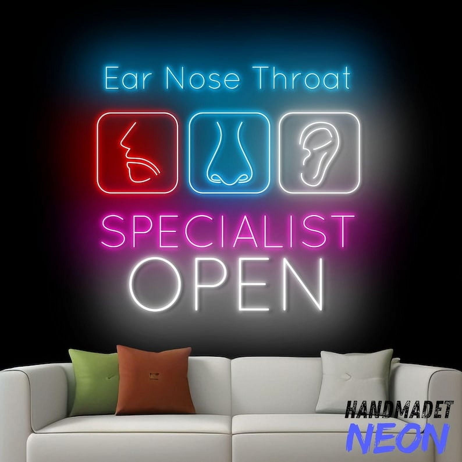 Handmadetneonsign Ear Nose Throat Specialist Neon Sign, Ear Nose Throat ...