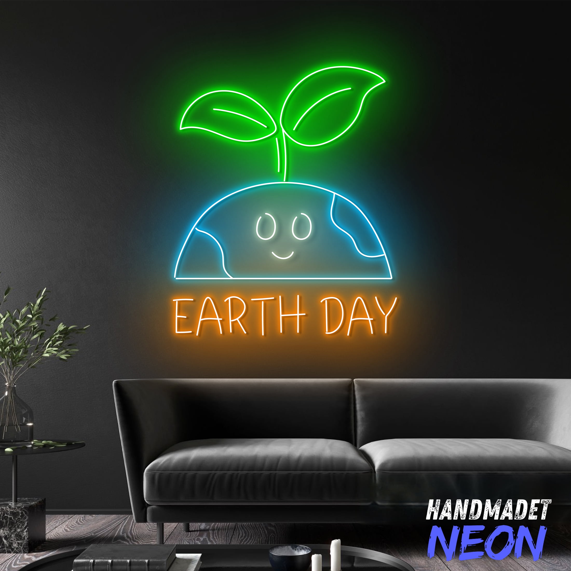 Handmadetneonsign Earth Day Neon Sign, Led Wall Light For Nature Lovers ...