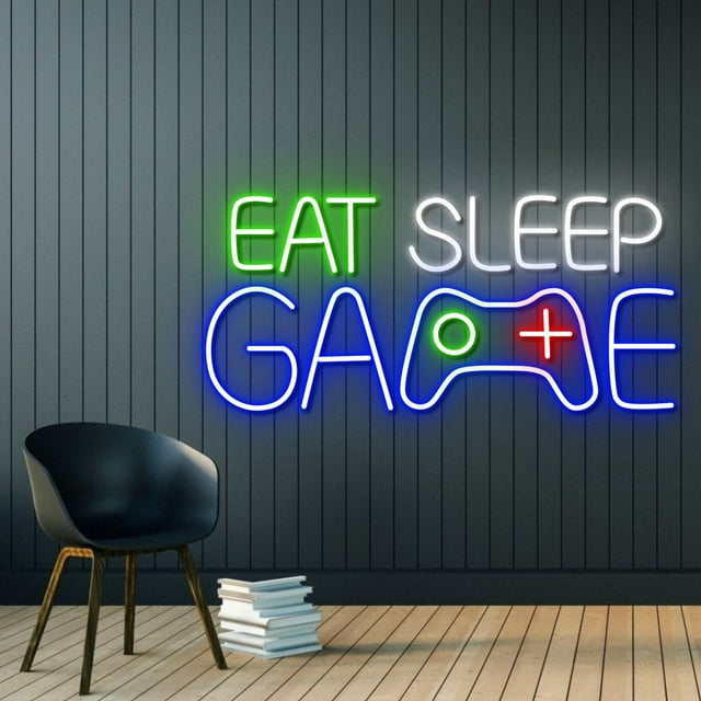 Handmadetneonsign Eat Sleep Game Neon Sign, Eat Sleep Game Led Light ...