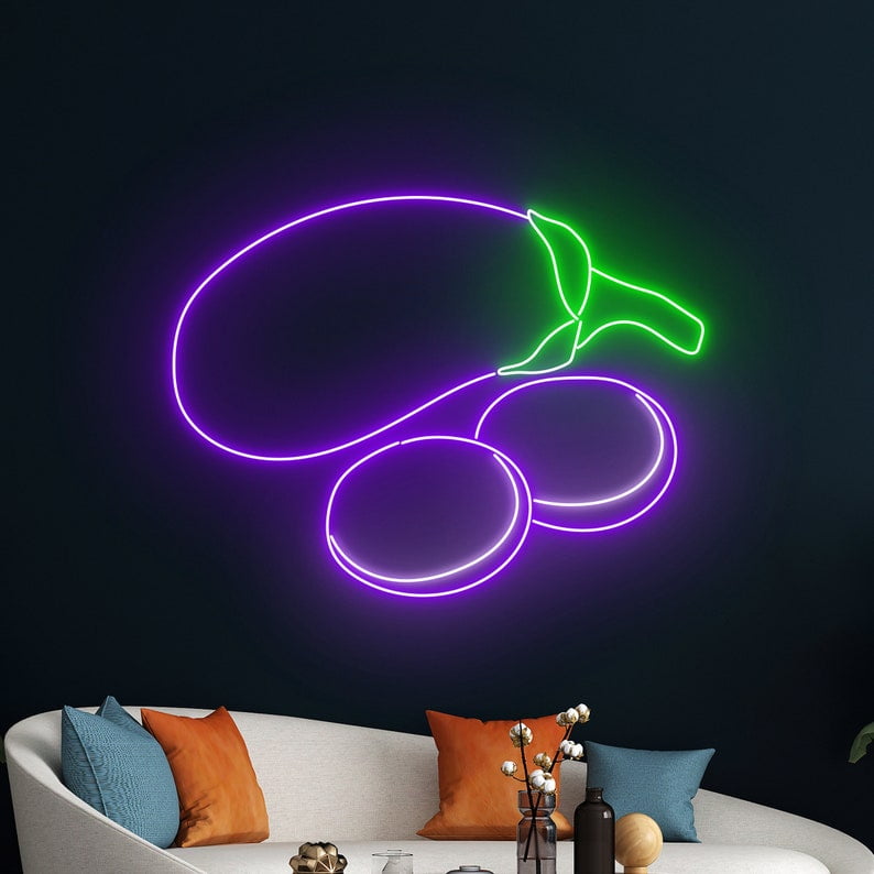 Handmadetneonsign Eggplant Neon Sign, Eggplant LED Sign, Eggplant Neon ...