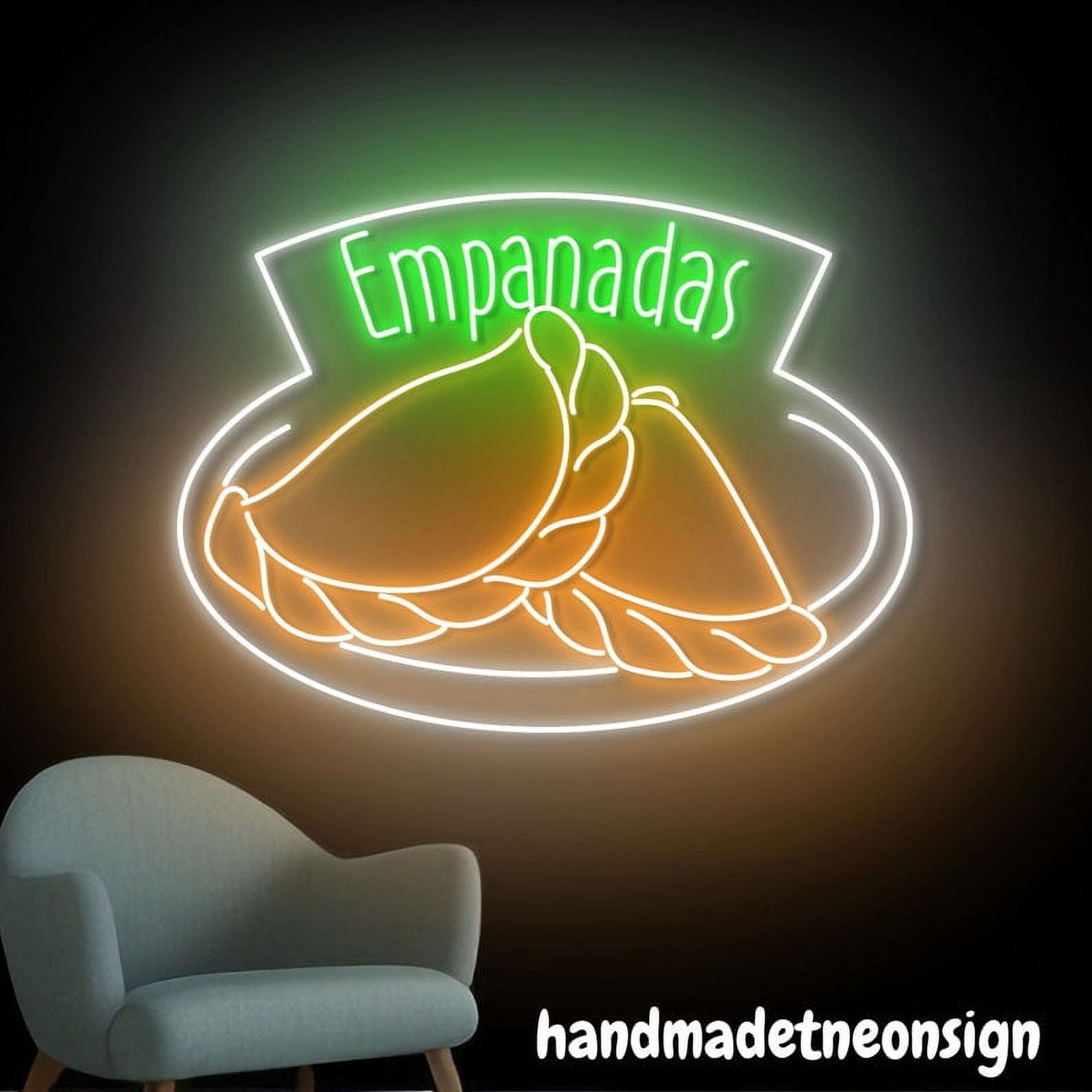 Handmadetneonsign Empanadas Neon Wall Sign, Mexican Empanadas Wall Art ...