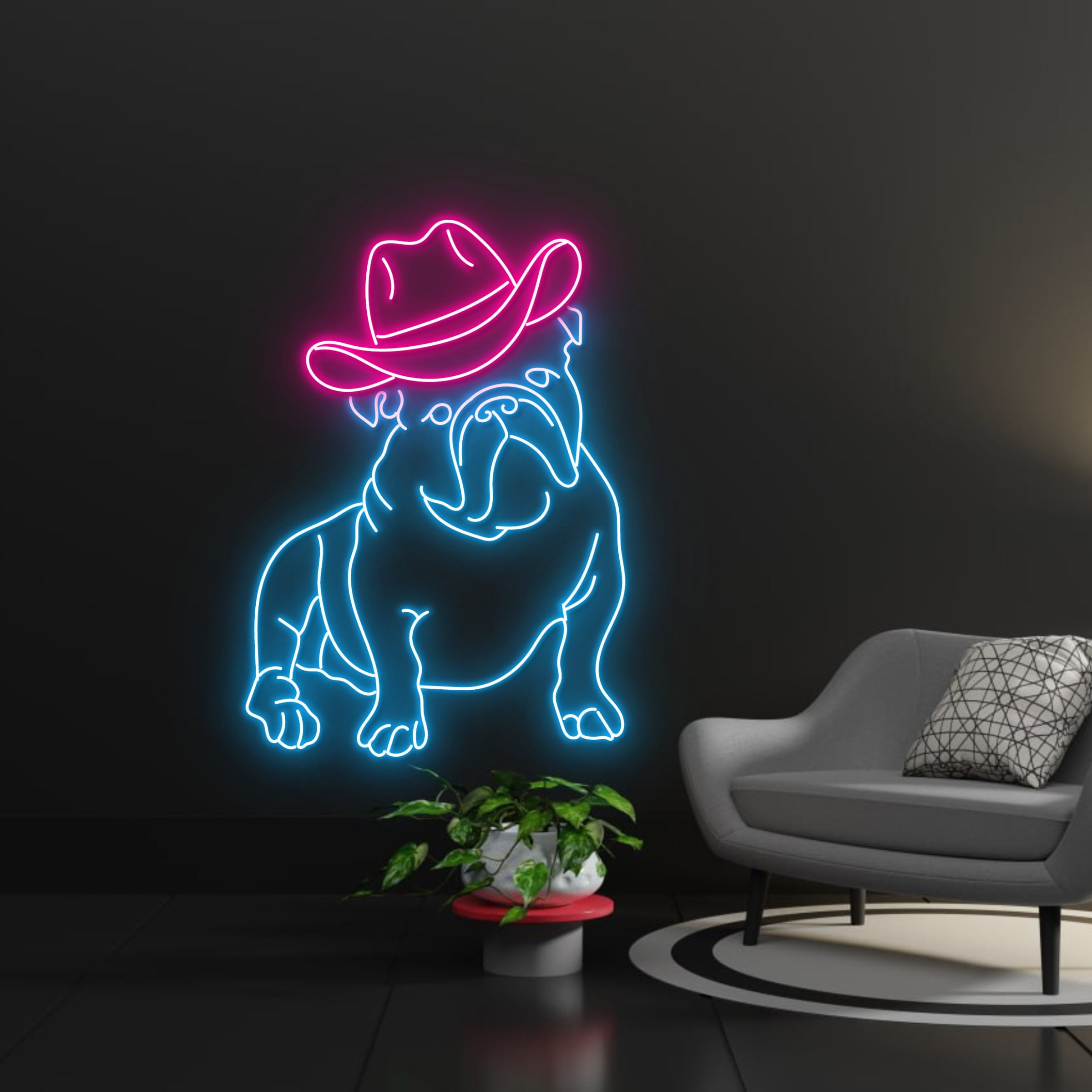 Handmadetneonsign English Bulldog Led Sign, English Bulldog Neon Sign ...