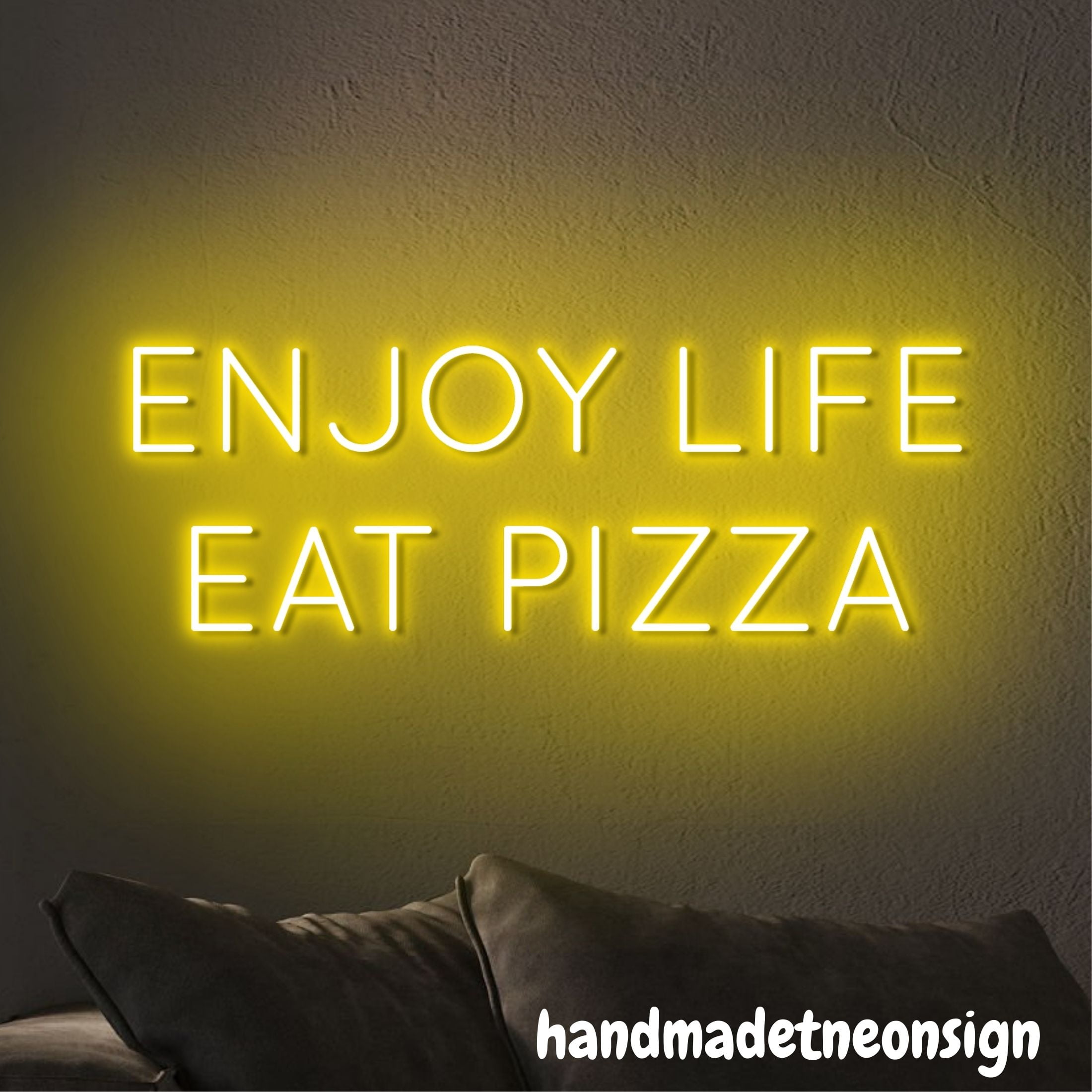 Handmadetneonsign Enjoy Life Eat Pizza Neon Sign, Pizza Food Wall Art ...
