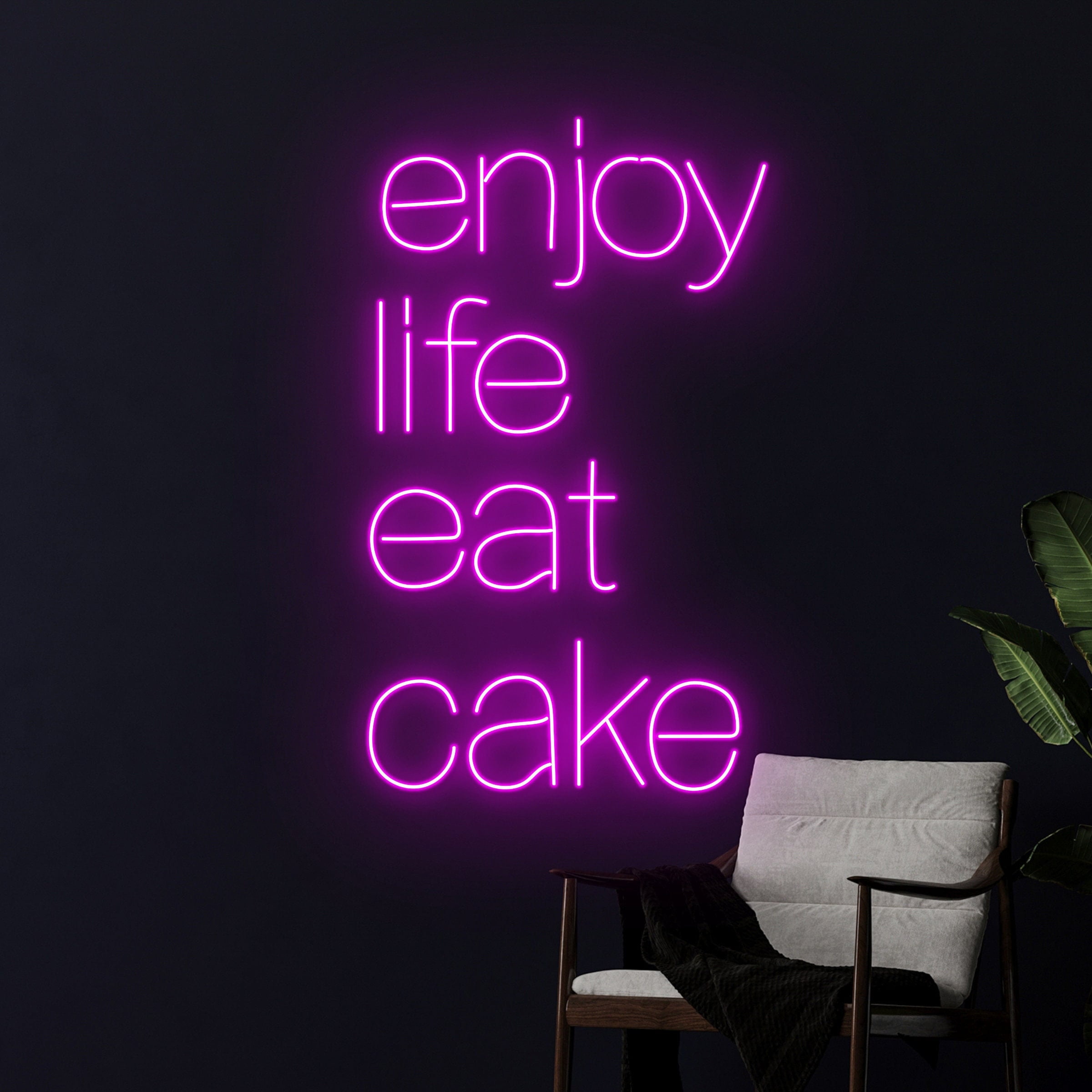 Handmadetneonsign Enjoy Life It Cake neon sign, cake led neon, sweet ...