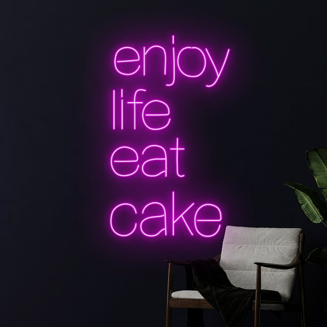 Handmadetneonsign Enjoy Life It Cake neon sign, cake led neon, sweet ...