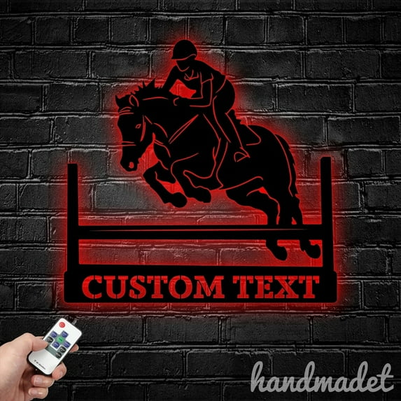 Handmadetneonsign Equestrian Metal Wall Art, Ride Horse Metal Sign Wall ...