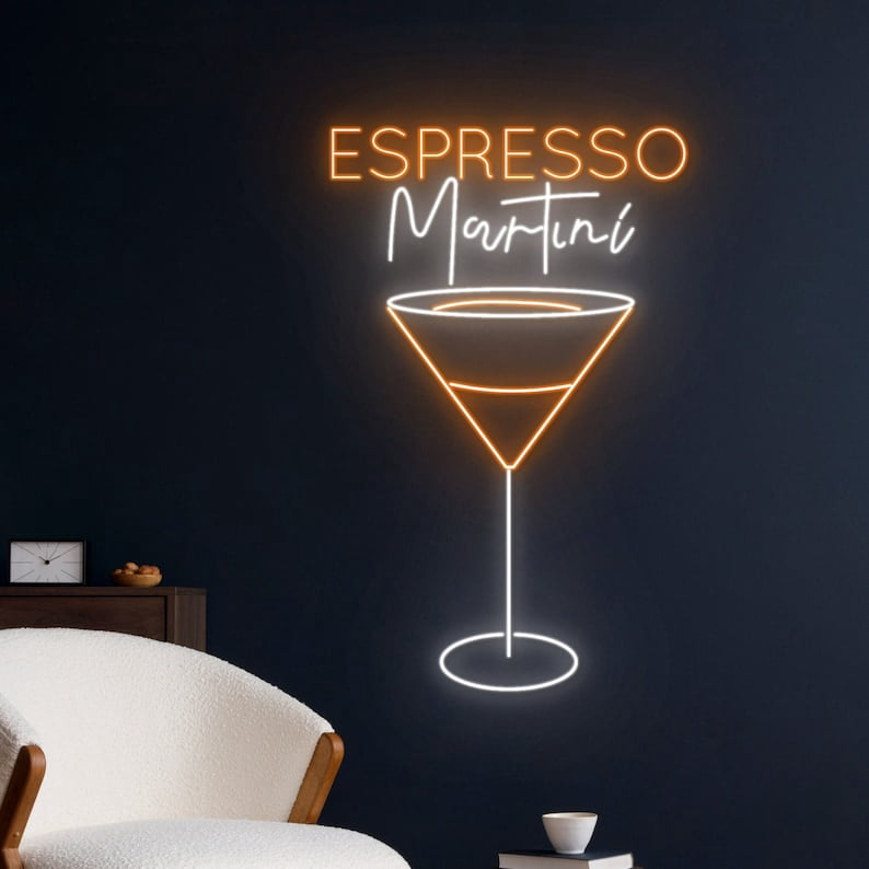 Handmadetneonsign Espresso Martini Neon Sign, Espresso Martini Wall Art ...