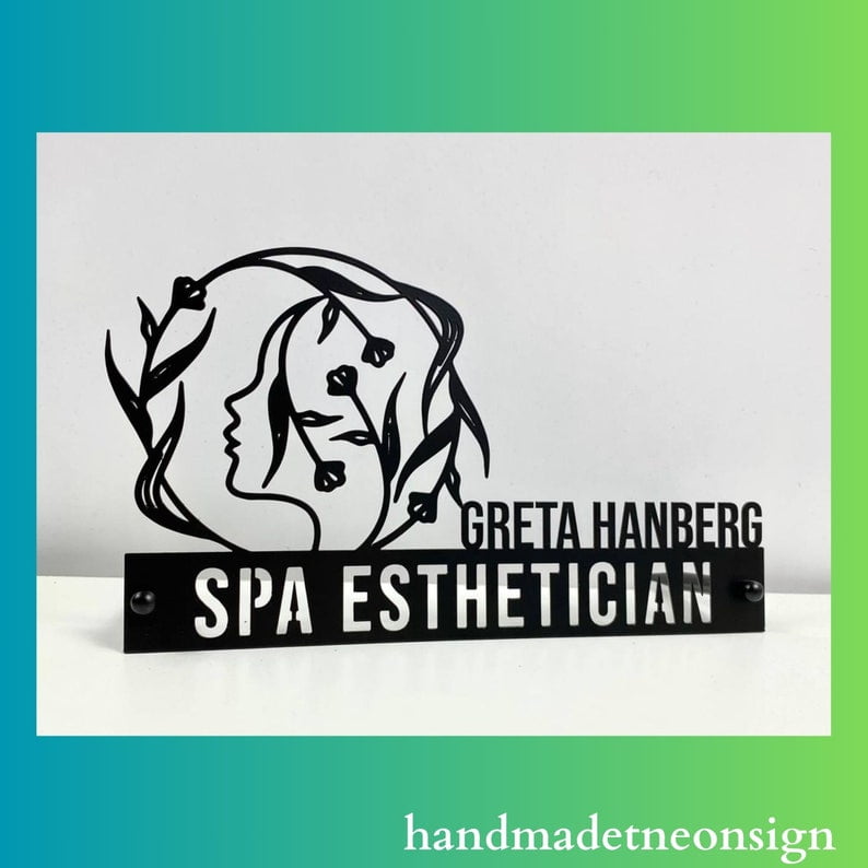 Handmadetneonsign Esthetician Metal Nameplate, Spa Esthetician ...