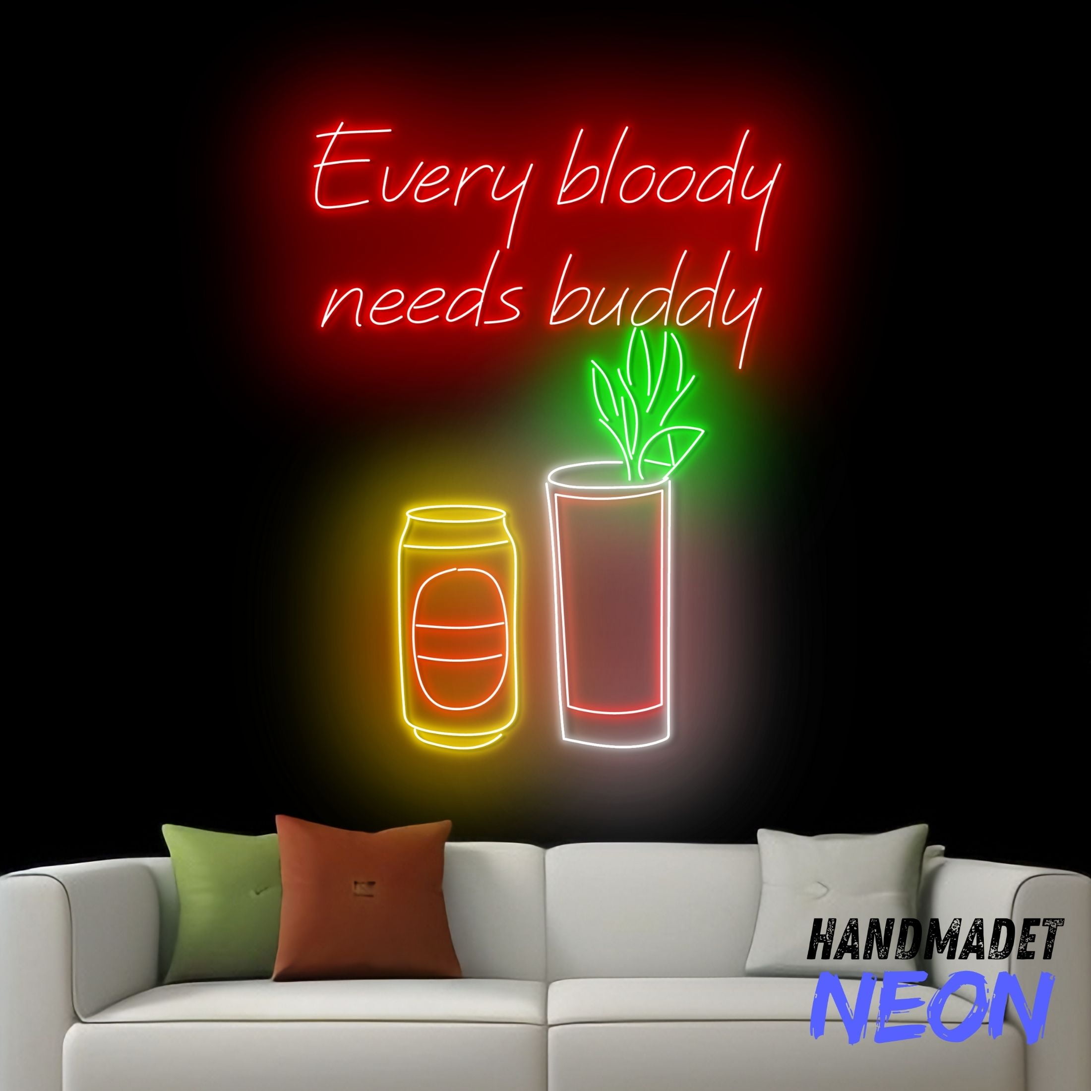 Handmadetneonsign Every Bloody Needs Buddy Neon Sign, Bloody Mary Led ...