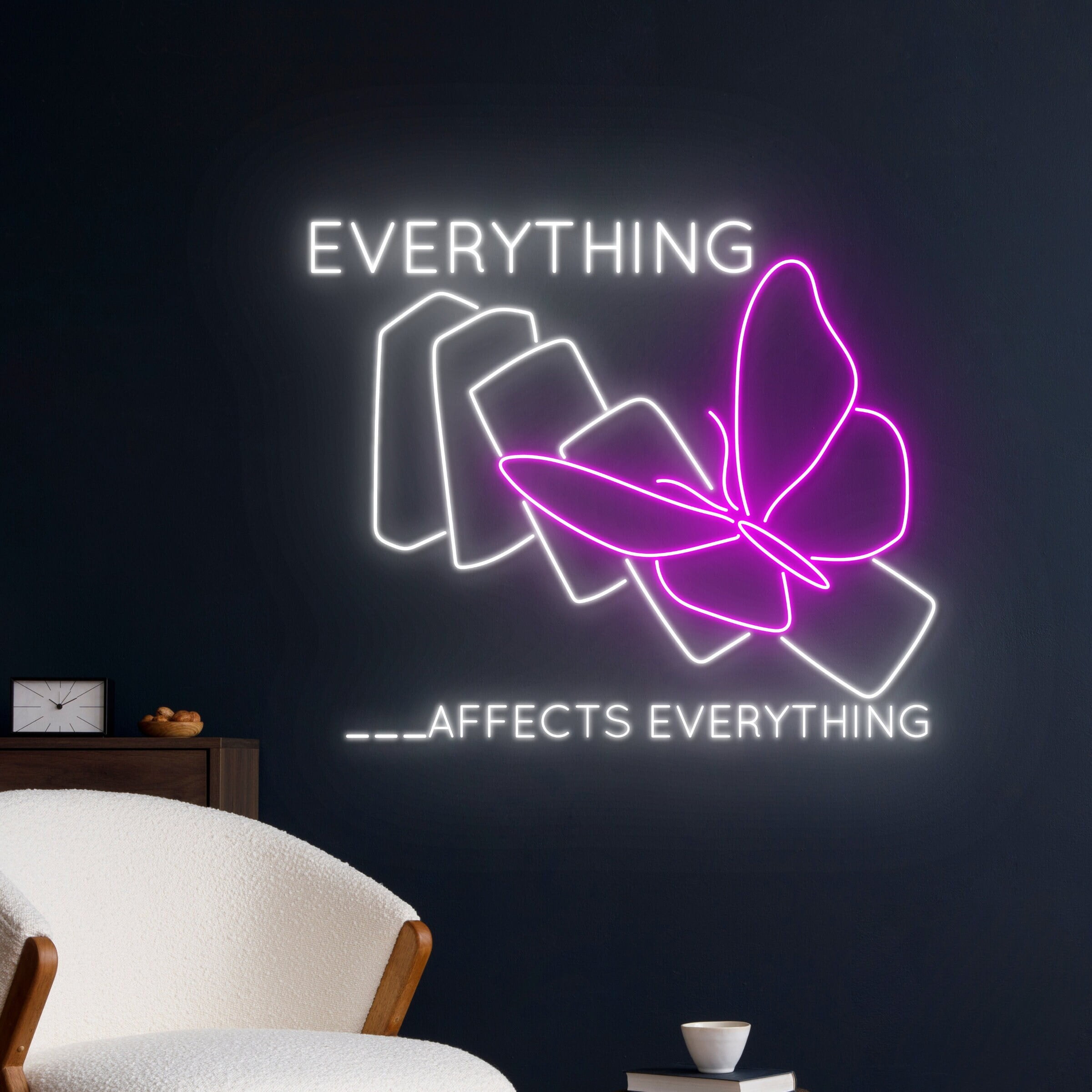 Handmadetneonsign Everything Affects Everything Neon Sign, Butterfly ...