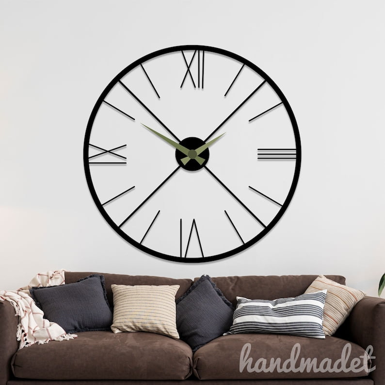 Handmadetneonsign Extra Large Wall Clock Unique, Year Date Round Wall ...
