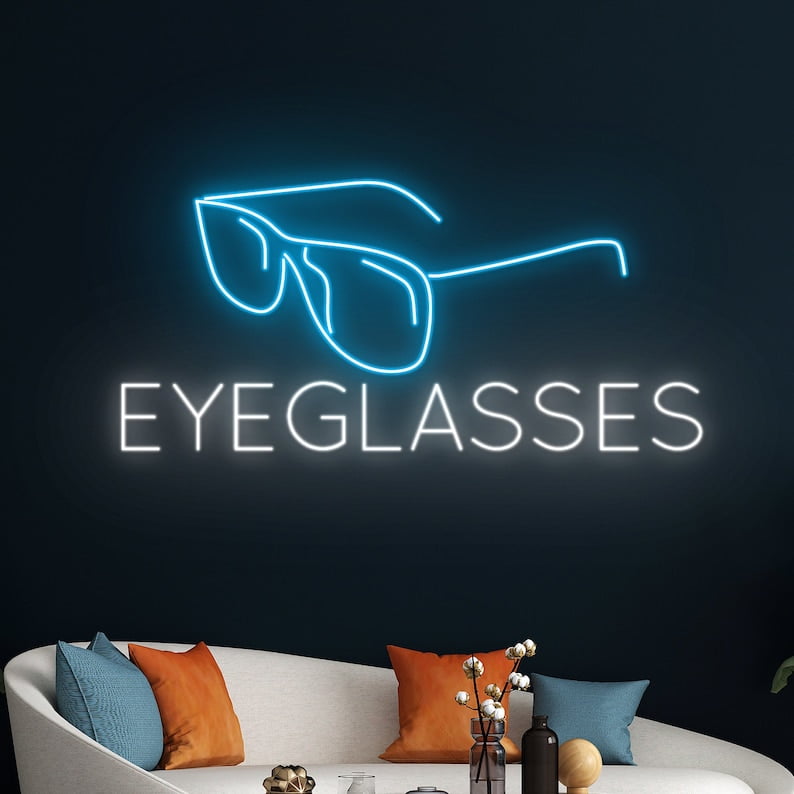Handmadetneonsign Eyeglasses Neon Sign, Eyewear Neon Light, Eyeglasses ...