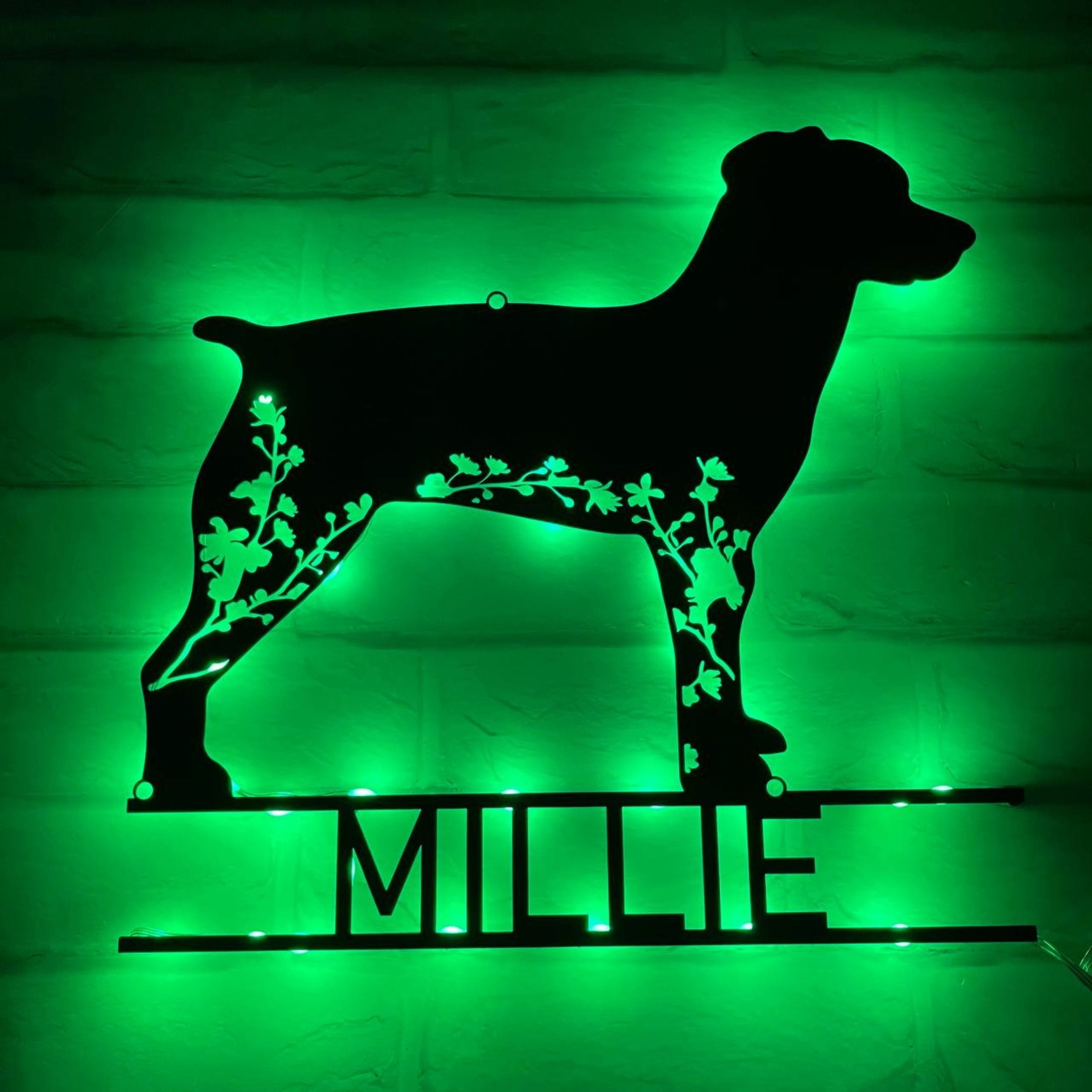 Handmadetneonsign FLoral Rhodesian Ridgeback Metal Wall Art Light, Dog ...