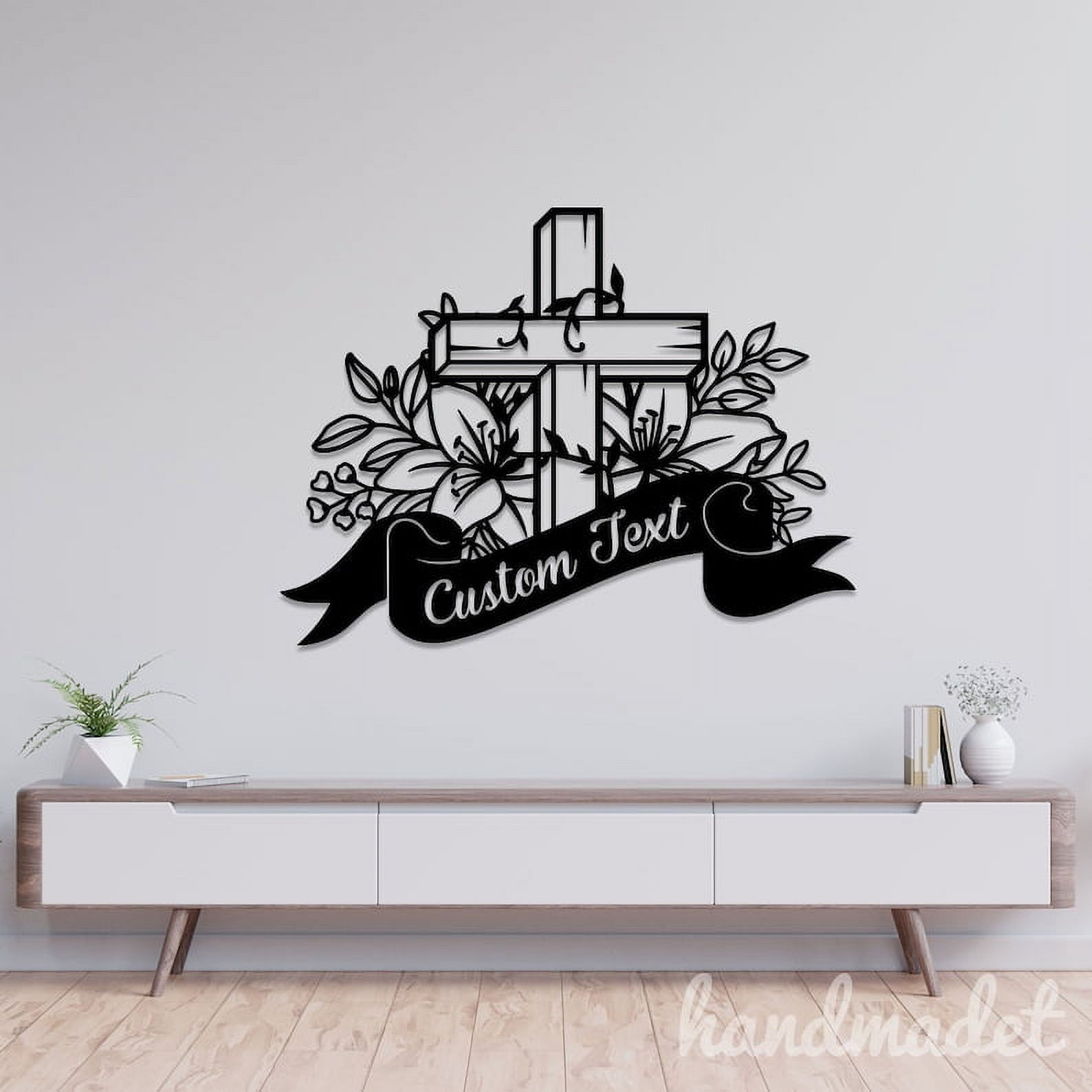 Handmadetneonsign Faith Cross Metal Wall Art Light, Cross Metal Sign ...