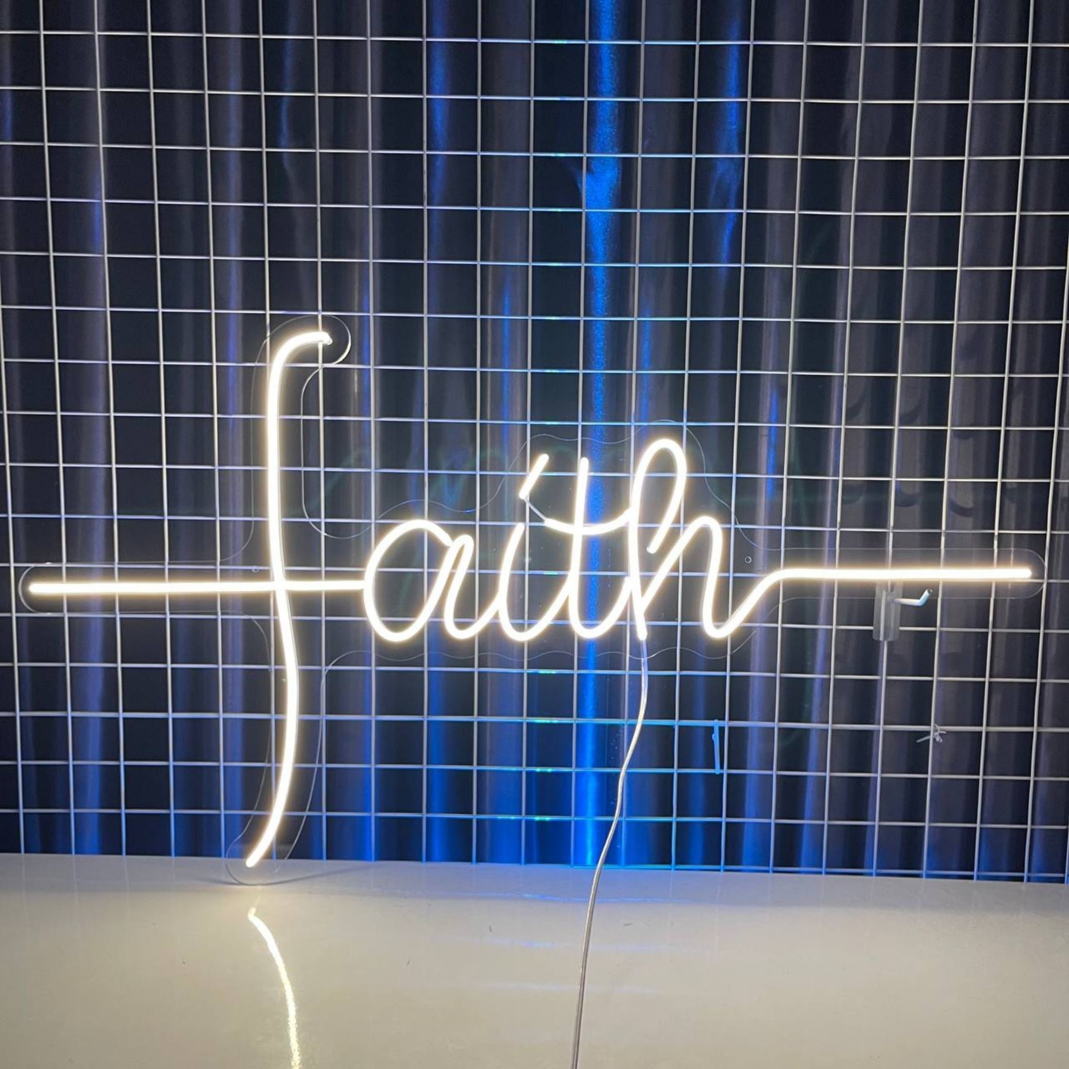 Handmadetneonsign Faith Neon Sign, Faith Jesus Wall Art Decor, Faith ...