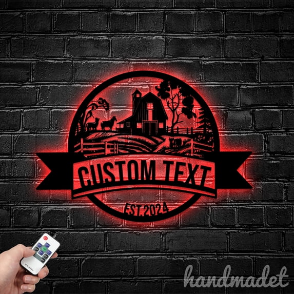 Handmadetneonsign Farm Metal Wall Art Light, Farming Metal Sign Wall ...