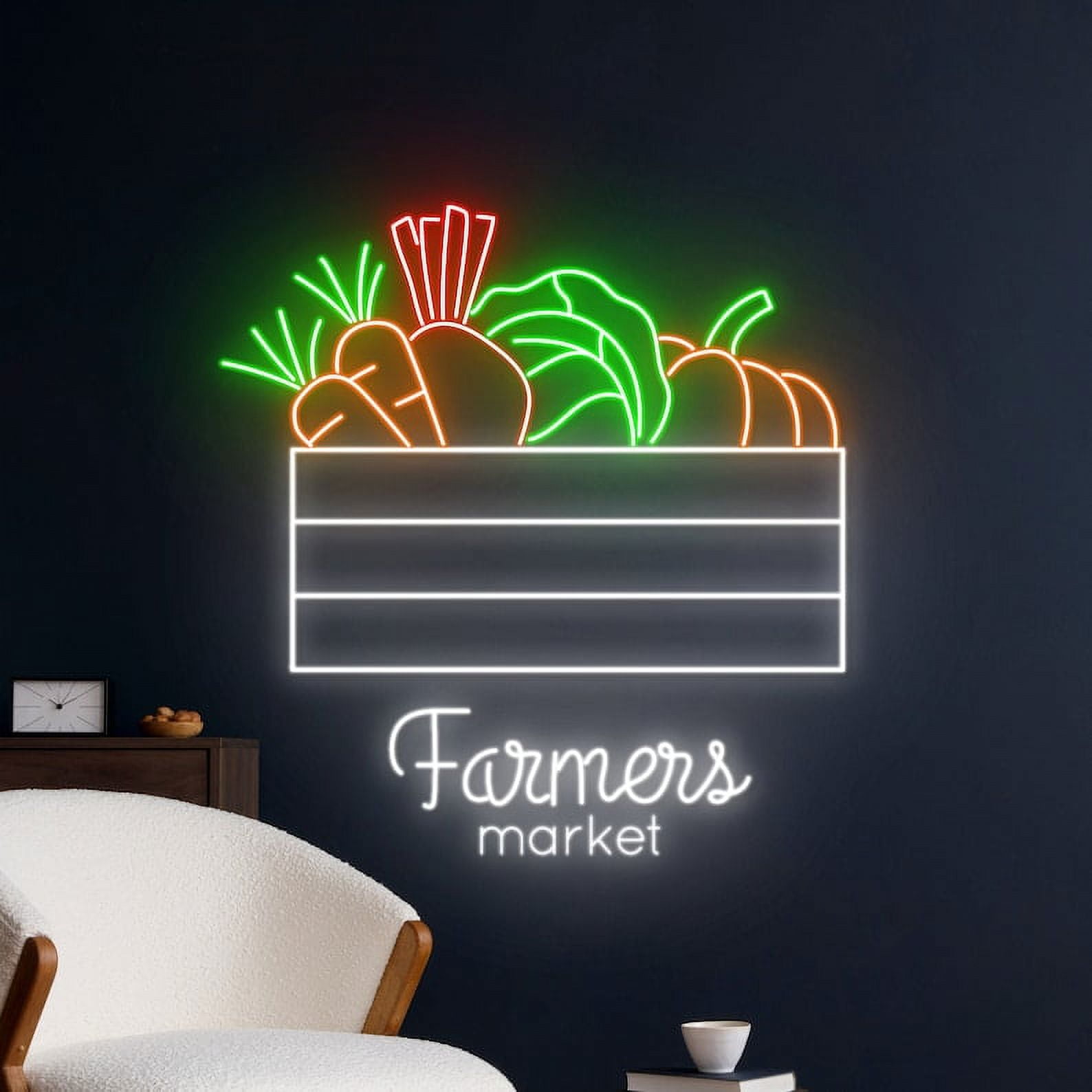 Handmadetneonsign Farmer Market Neon Sign, Vegetables LED Sign ...