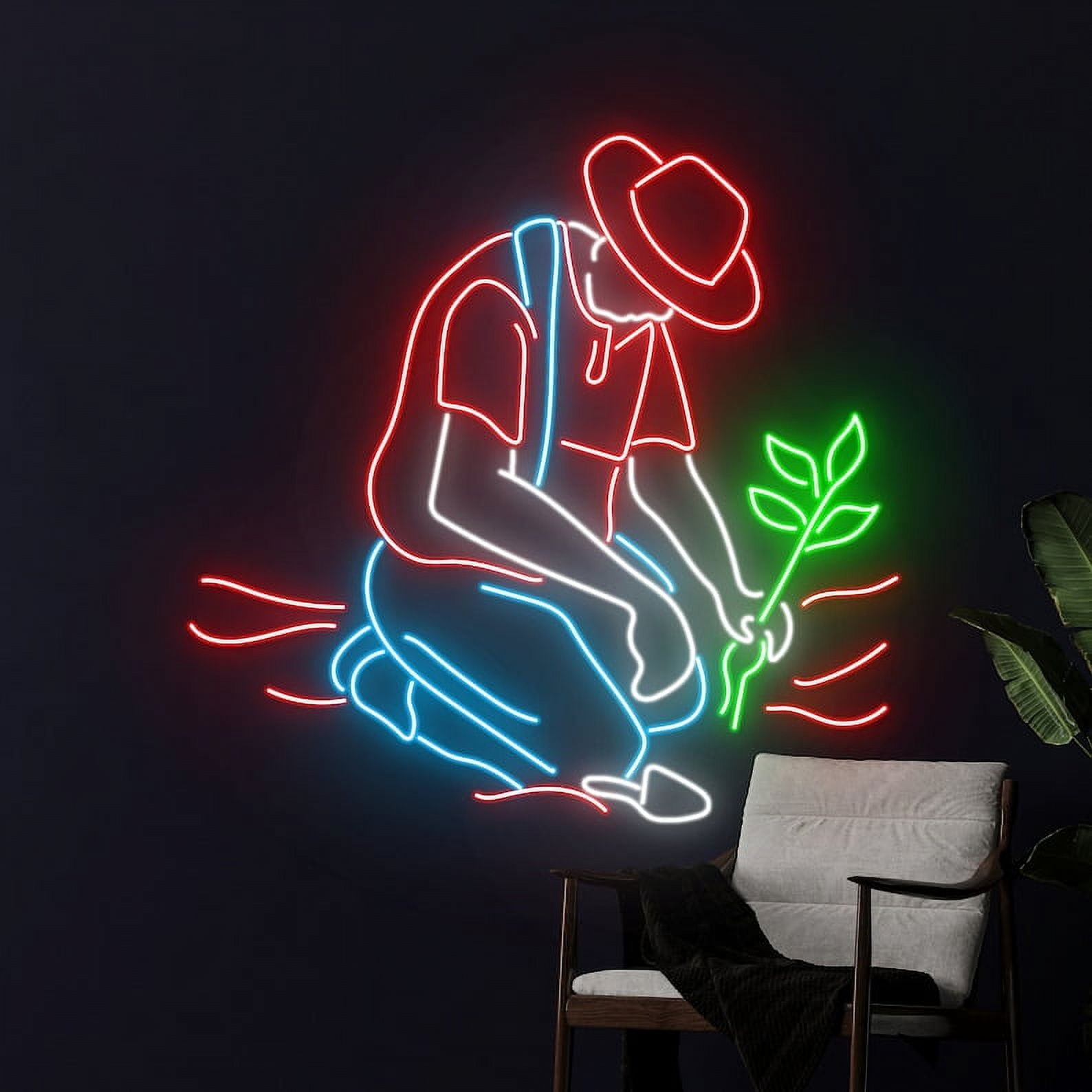 Handmadetneonsign Farmer Plant The Tree Neon Sign, Farmer LED Sign ...