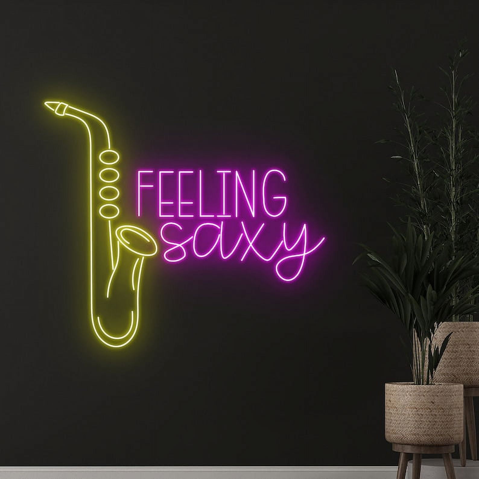 Handmadetneonsign Feeling Saxy Saxophone Led Sign, Saxophone Neon Light ...