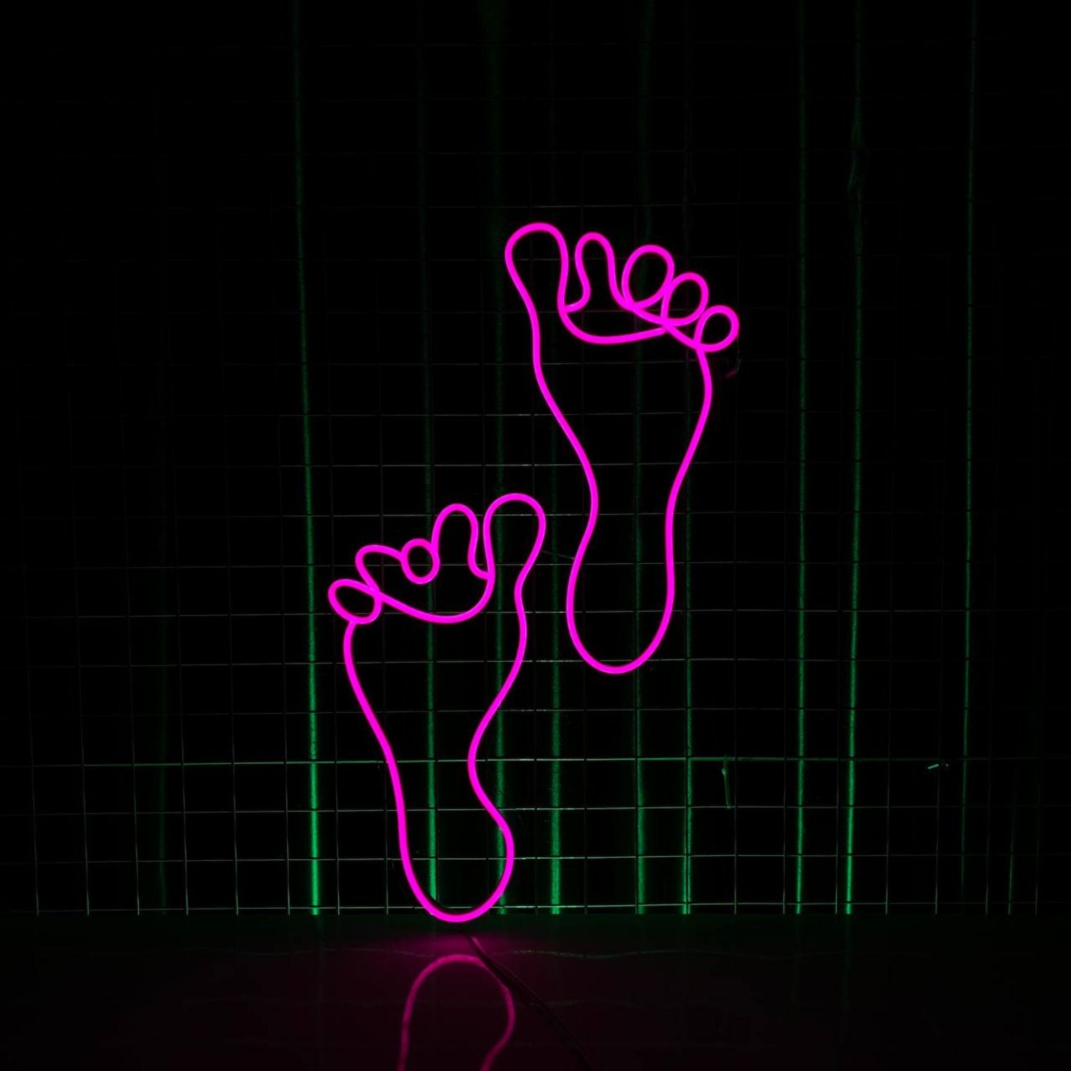 Handmadetneonsign Feet Line Neon Sign, Girl Room Wall Art Decor, Bar ...